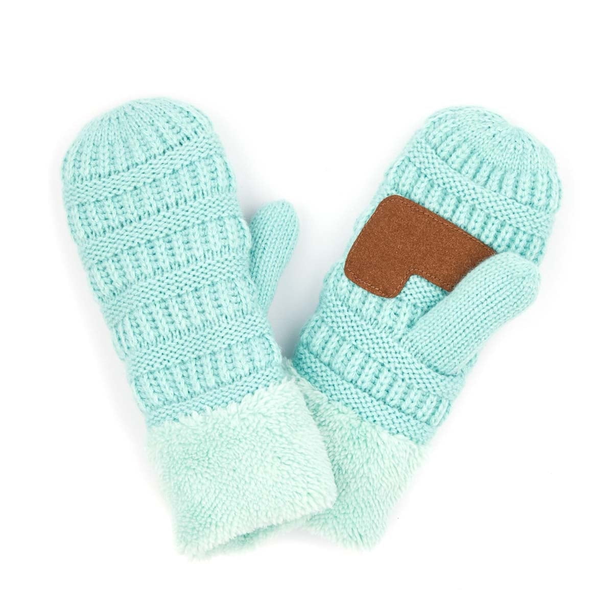 CC Brand Mint Kids Sherpa Lined Mittens Unisex Winter Accessories ...