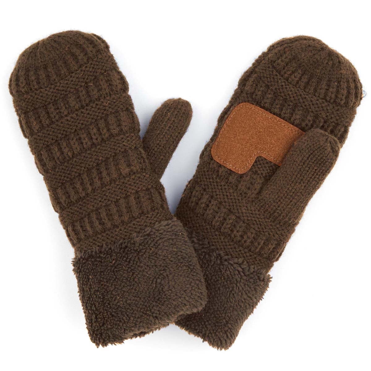 CC Brand Sherpa Lined Mittens Unisex Winter Accessories New Olive ...