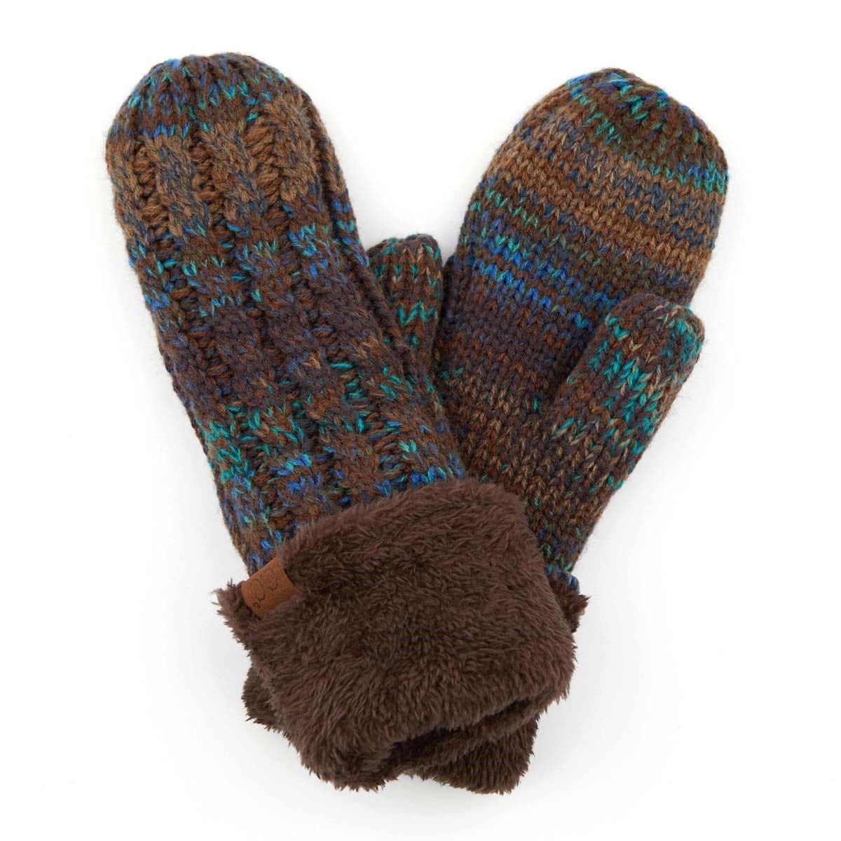 CC Brand Sherpa Lined Mittens Unisex Winter Accessories Teal - Walmart.com