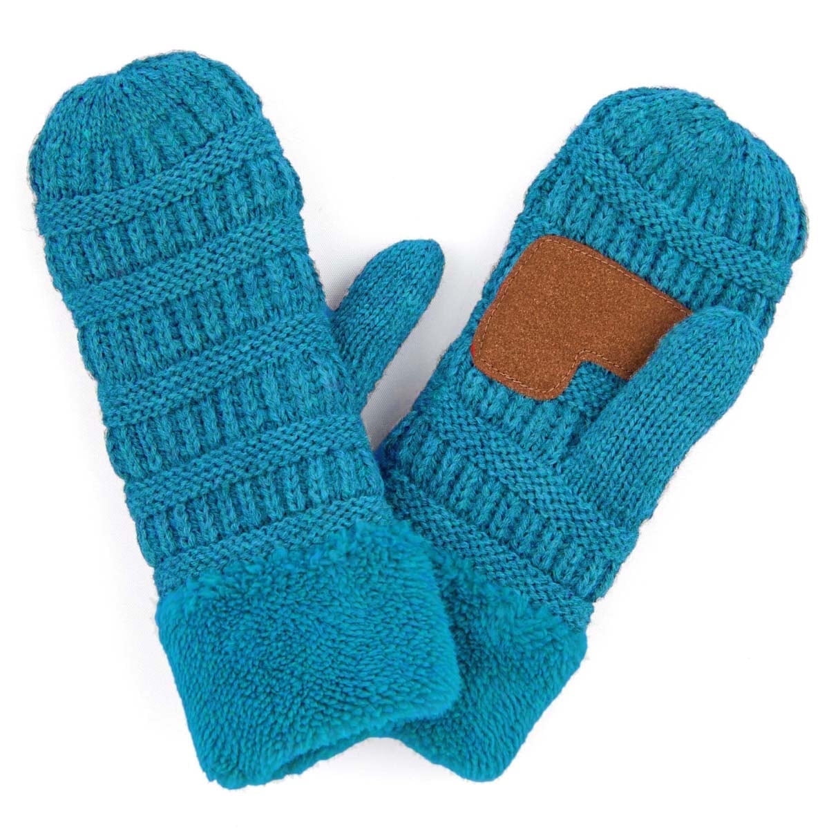 CC Brand Sherpa Lined Mittens Unisex Winter Accessories Teal - Walmart.com