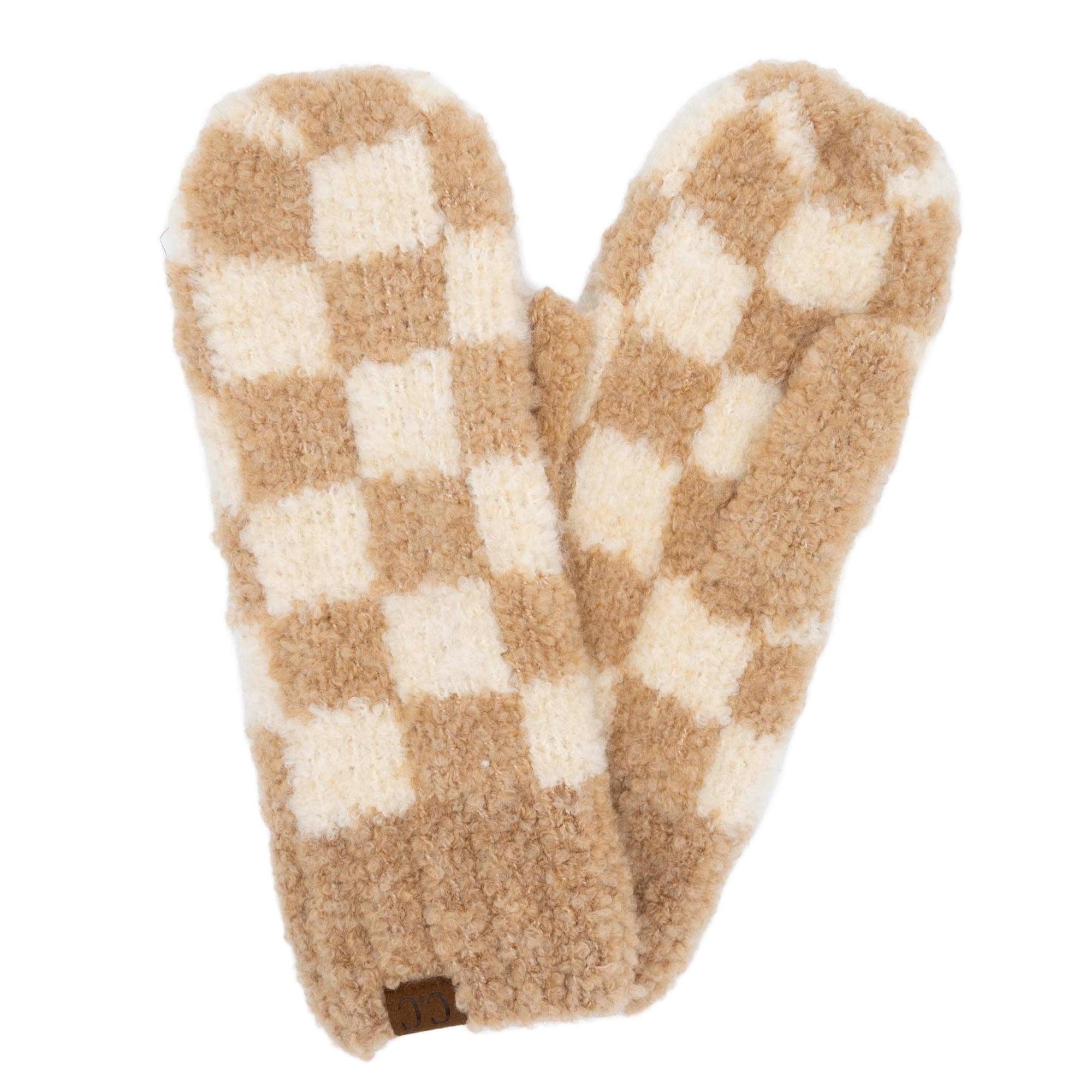 CC Checkered Boucle Oh-So-Soft Mittens - Walmart.com