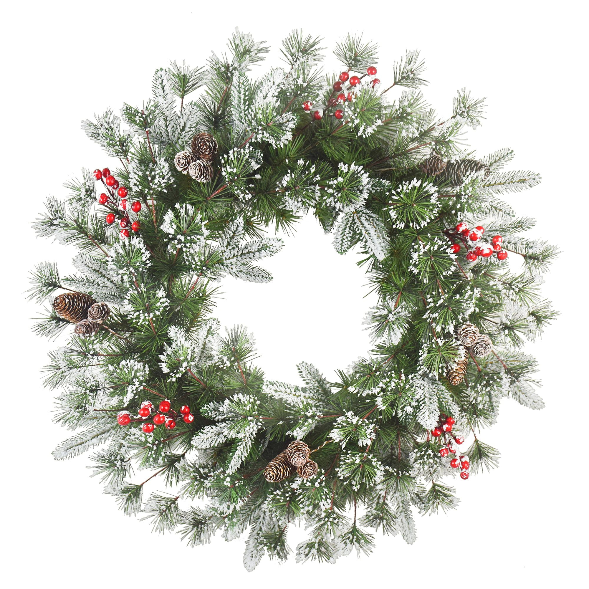 CC Christmas Decor Flocked Pine Artificial Christmas Wreath - 24 ...