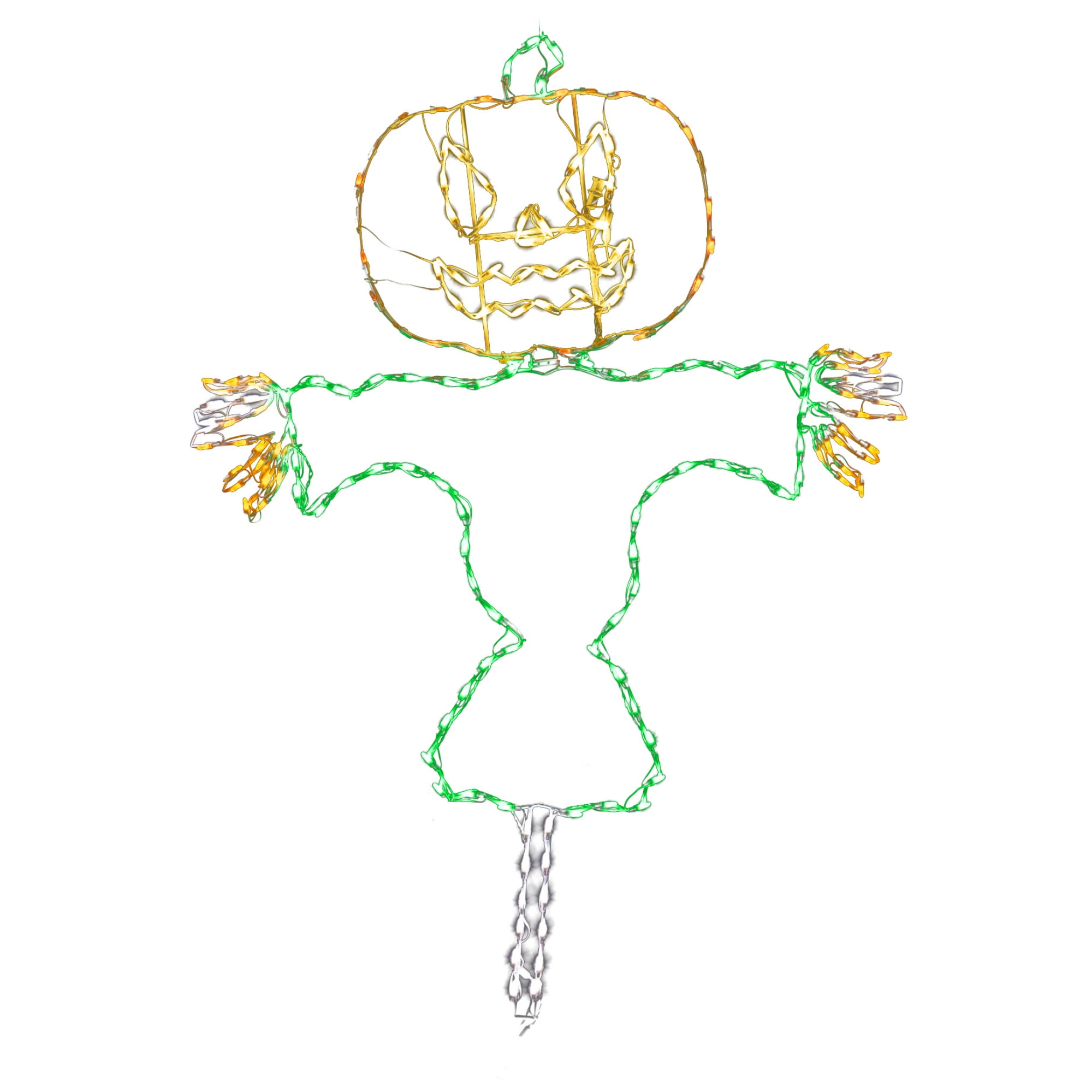 CC Christmas Decor LED Lighted Jack O Lantern Happy Scarecrow Outdoor ...