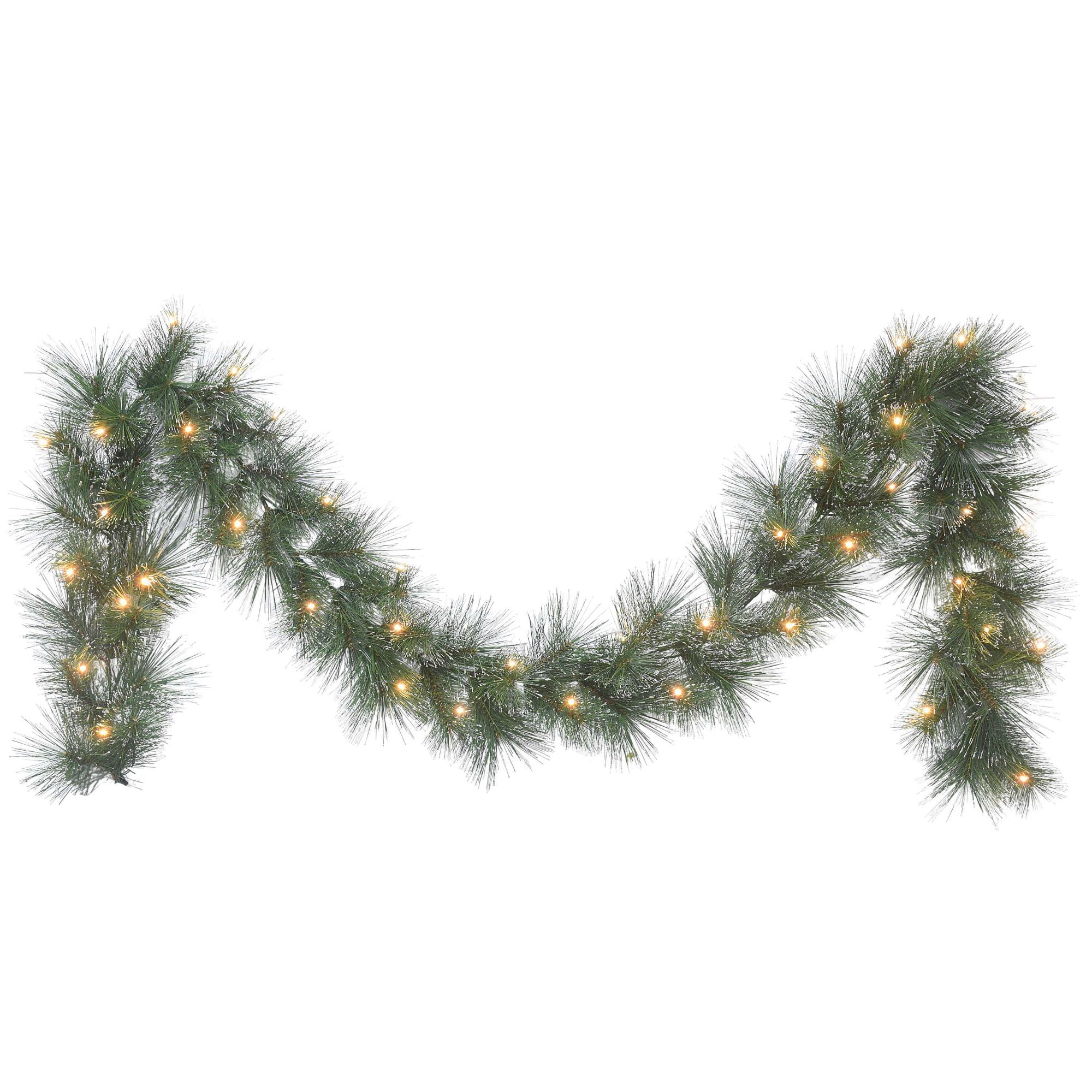 CC Christmas Decor Pre-Lit Frosted Pine Artificial Christmas Garland ...