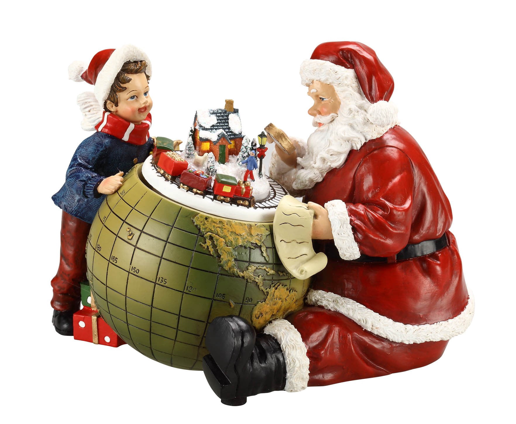 CC Christmas Decor Santa Kid and Earth Theme Musical LED Lighted Table ...
