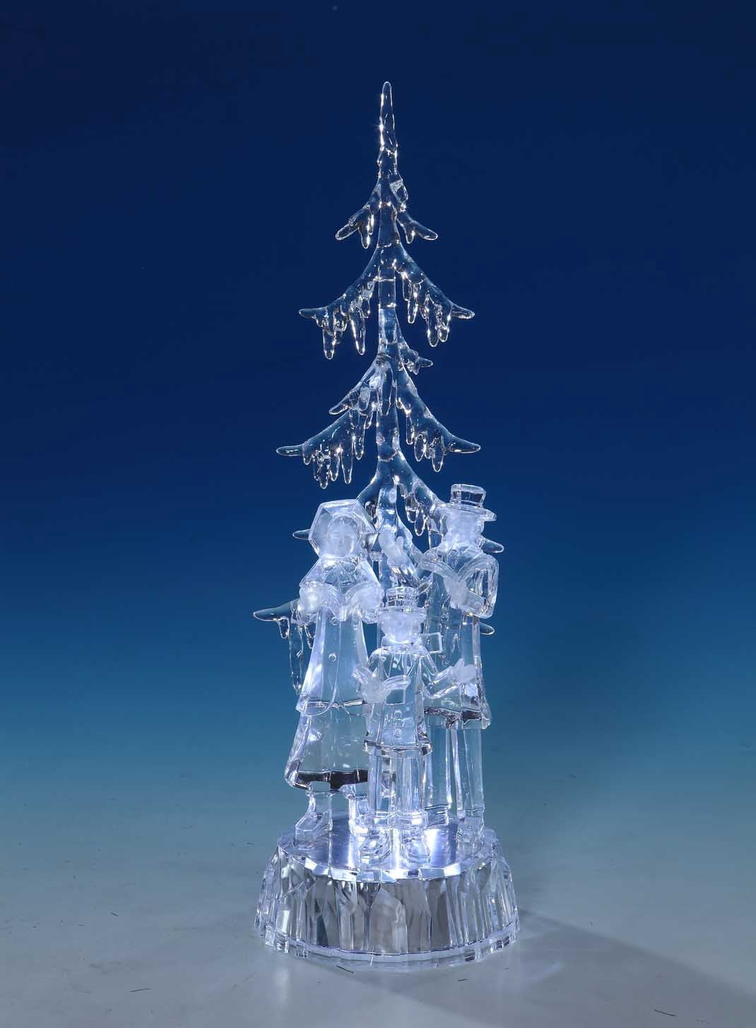 CC Christmas Decor Set of 2 Transparent Choir Winter Tree Table Pieces ...