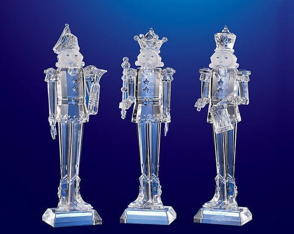 CC Christmas Decor Set of 6 Clear Icy Illuminated Christmas Nutcrackers ...