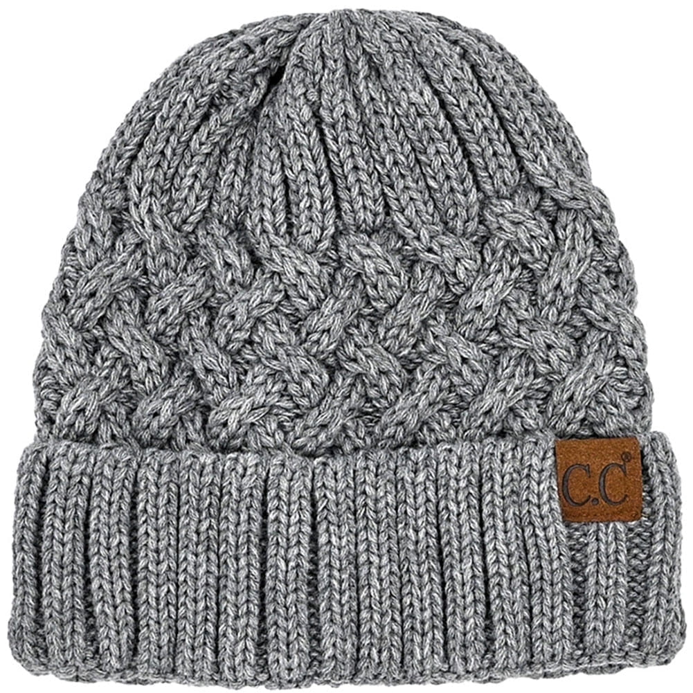 CC Classic Winter Fall Trendy Chunky Stretchy Cable Knit Beanie Hat ...