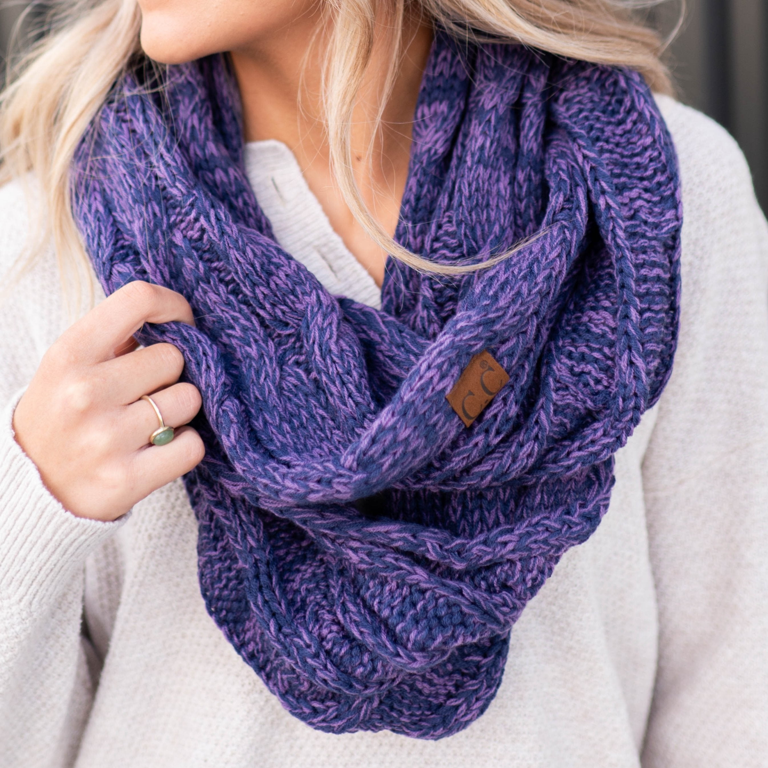CC Comfy Infinity Scarf, 2-Tone, Navy Purple Mix - Walmart.com