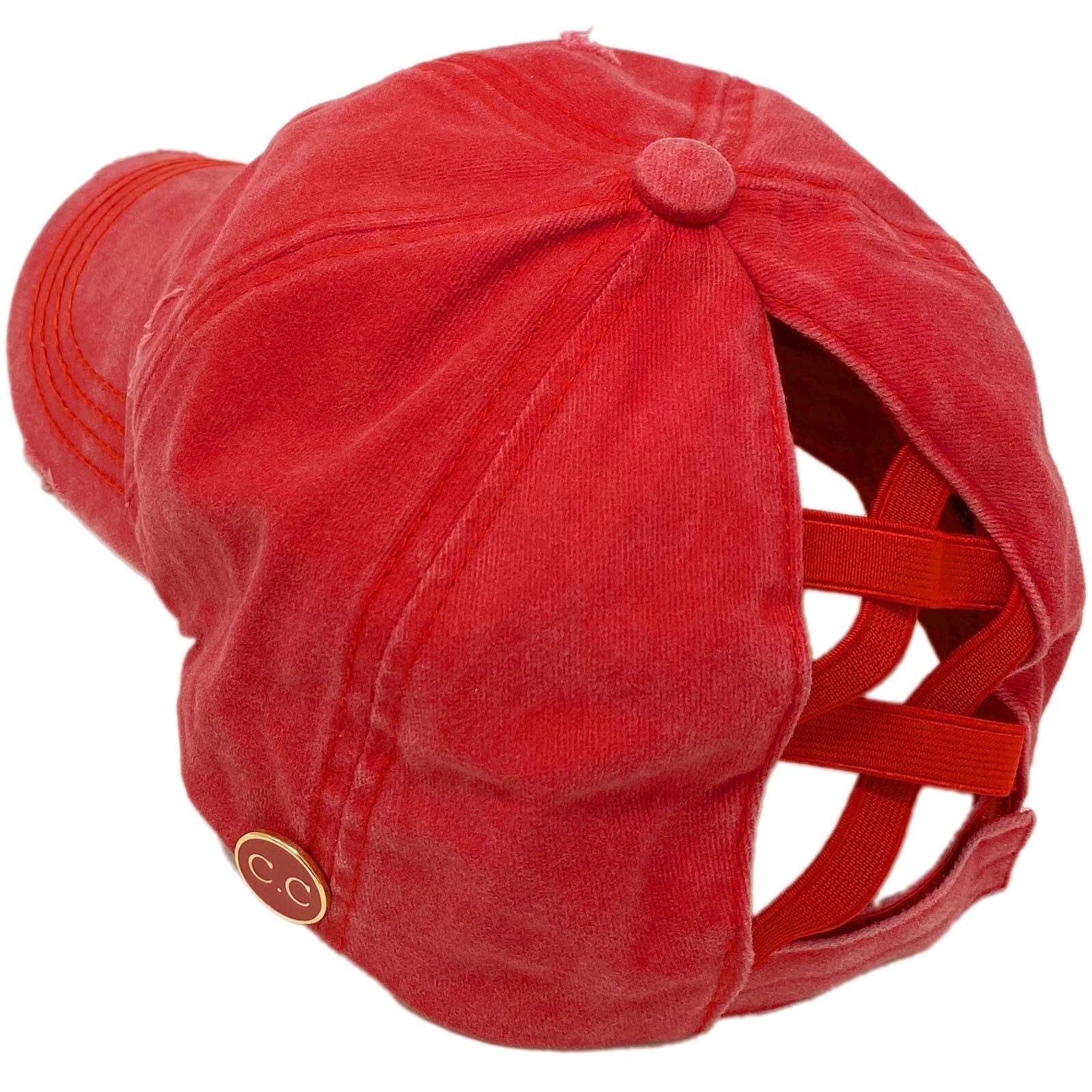 CC Cotton Criss-Cross Elastic Back Women's Ponytail Dad Cap Hat ...