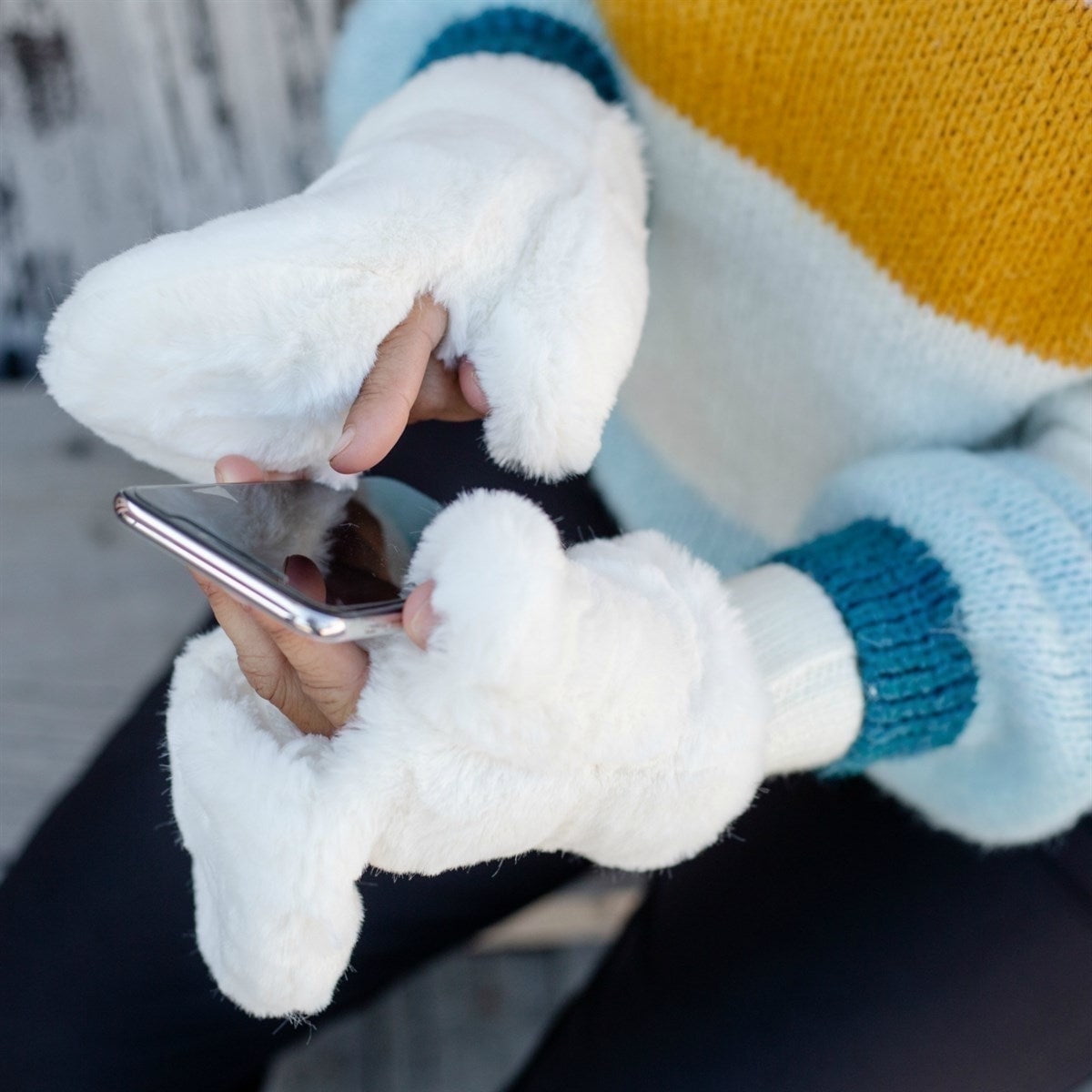 CC Faux Fur Touchscreen Accessible Mittens - Walmart.com