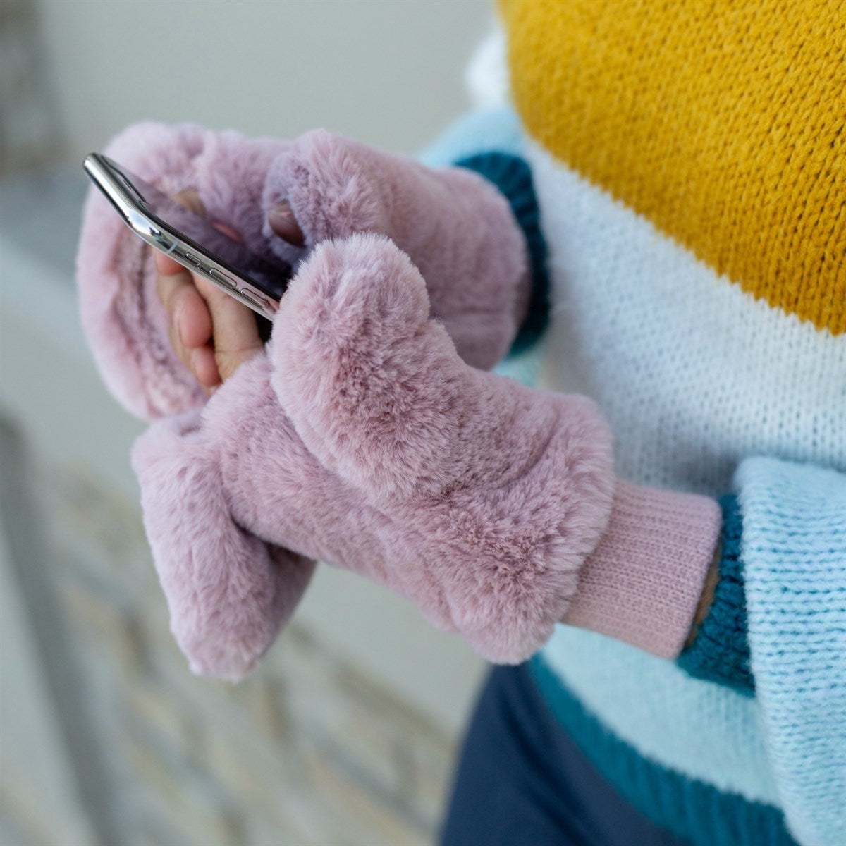CC Faux Fur Touchscreen Accessible Mittens - Walmart.com