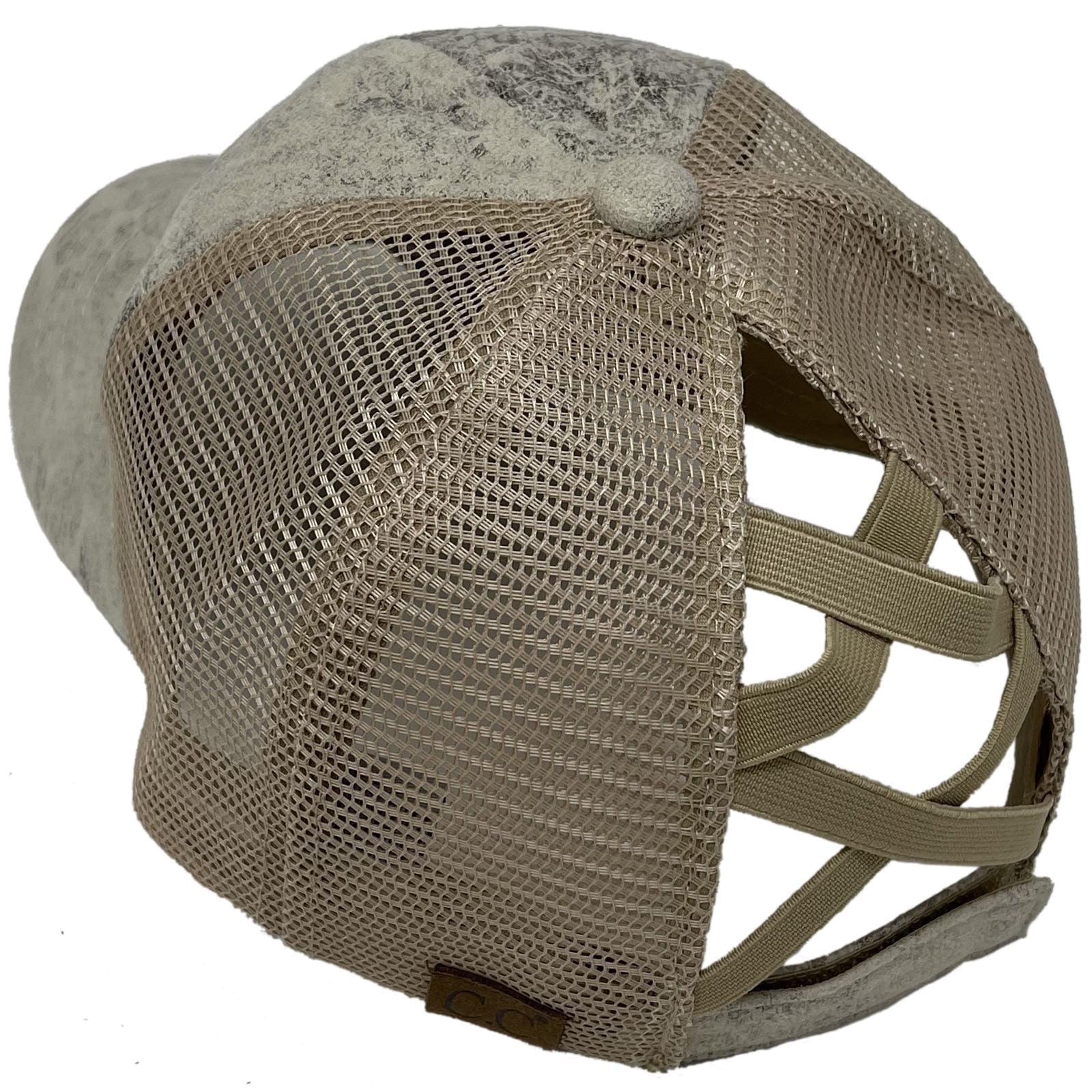 CC Faux Leather Criss-Cross Elastic Back Women's Ponytail Dad Cap Hat ...