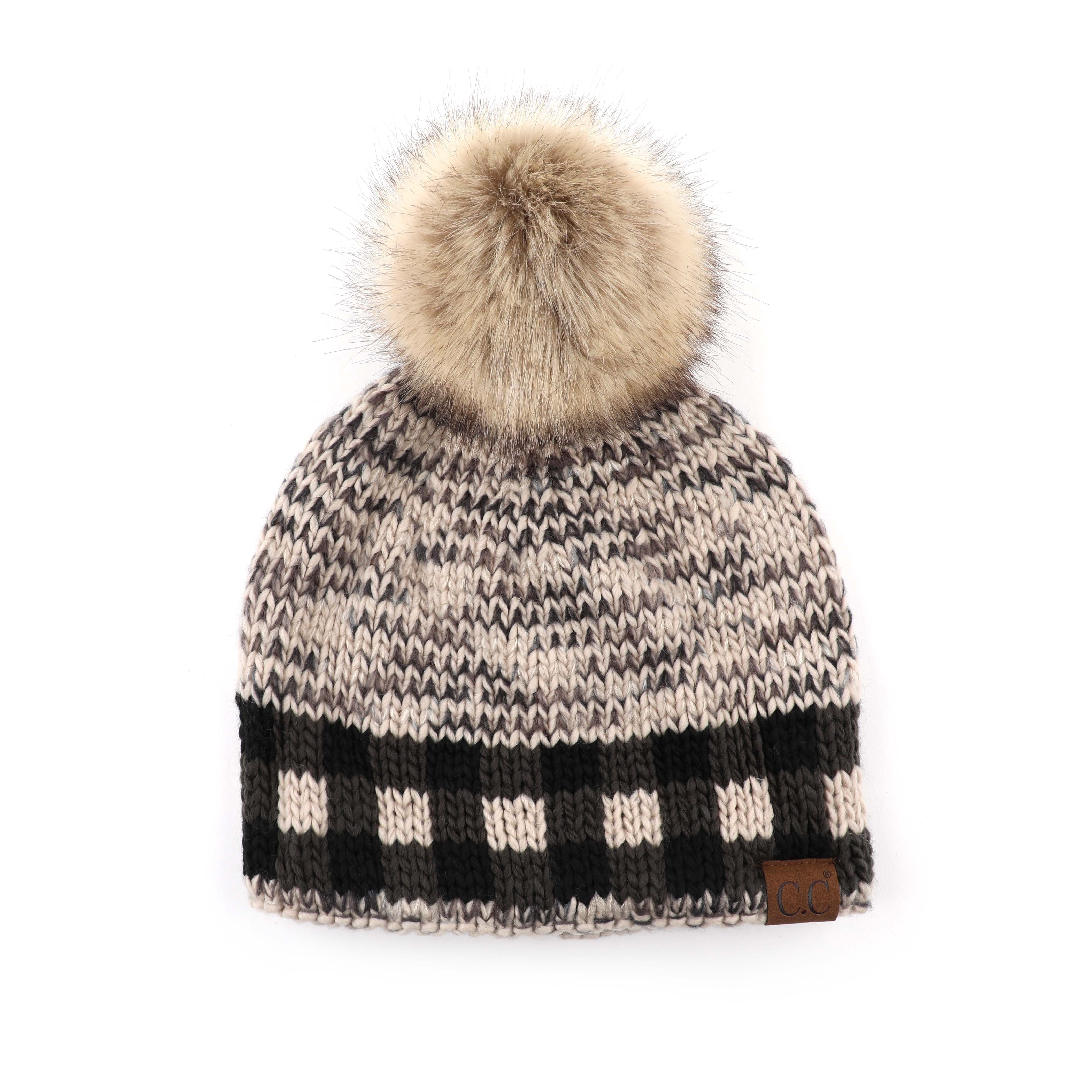 CC Fire Cozy Buffalo Plaid Beanie - Walmart.com