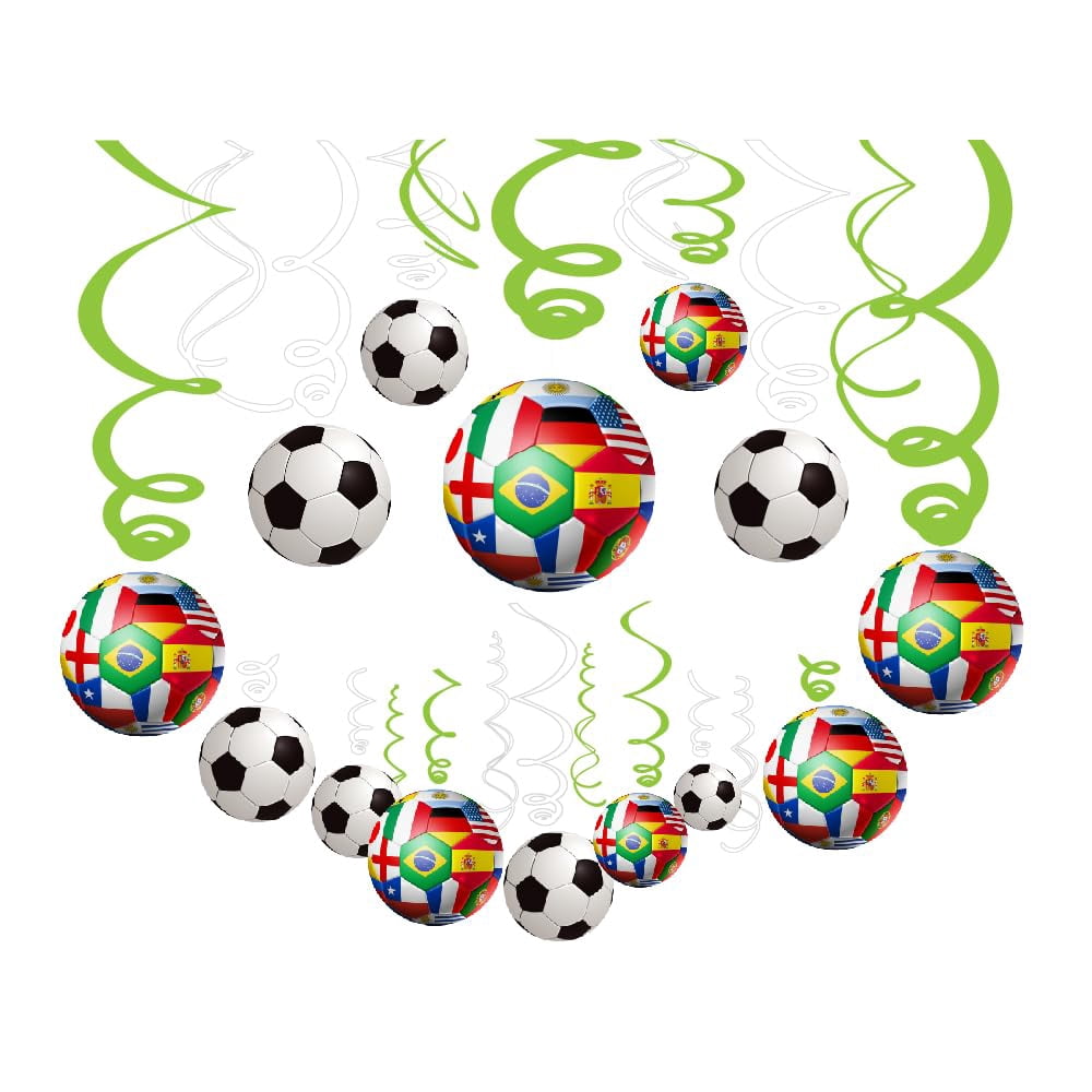 CC HOME 15Pack SCH4 Football Soccer Hanging Swirls National Flag ...