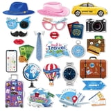 CC HOME 25pcs Travel Theme Photo Booth Props Map Suitcase Photo Booth ...