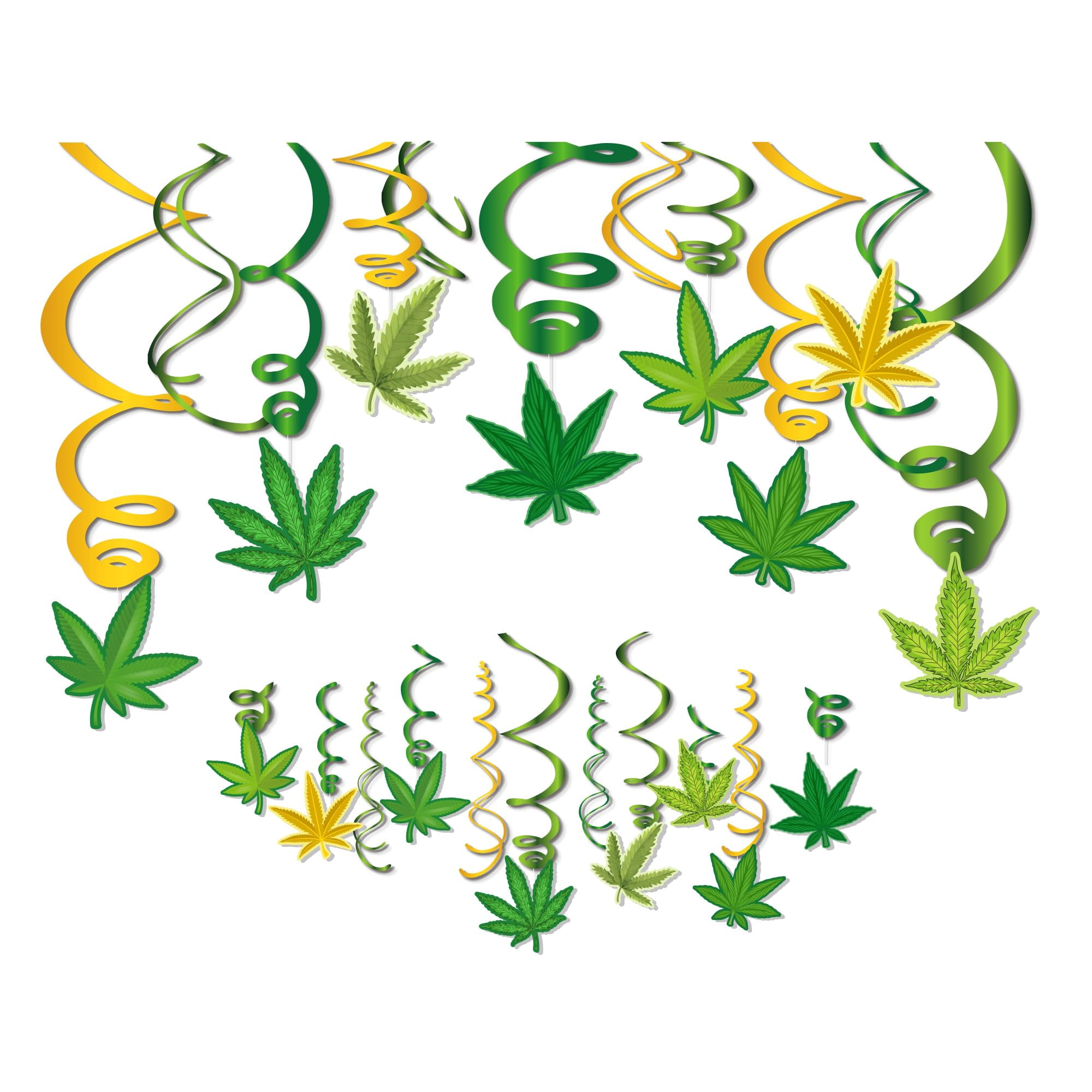 CC HOME 30Pack Green DHF10 Leaves Hanging Swirls Green Plant Ceiling ...