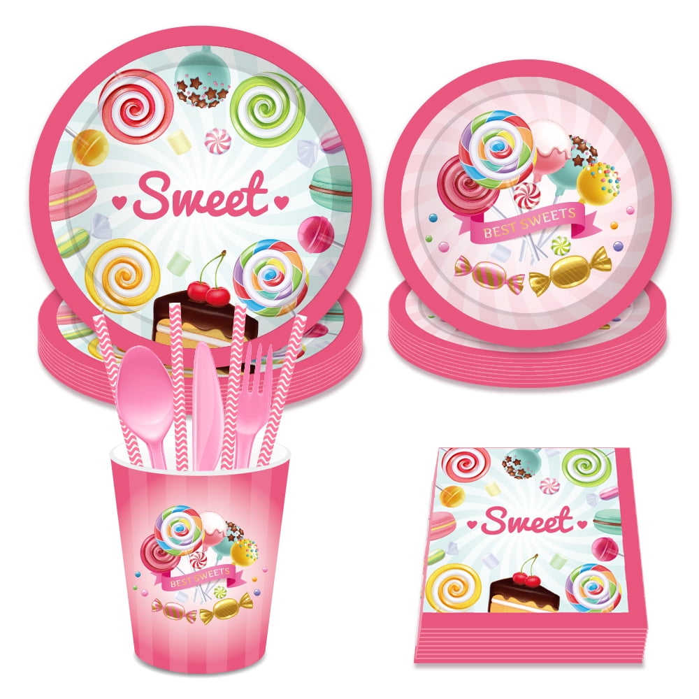 CC HOME Candyland Theme Birthday Party Tableware Disposable Party ...