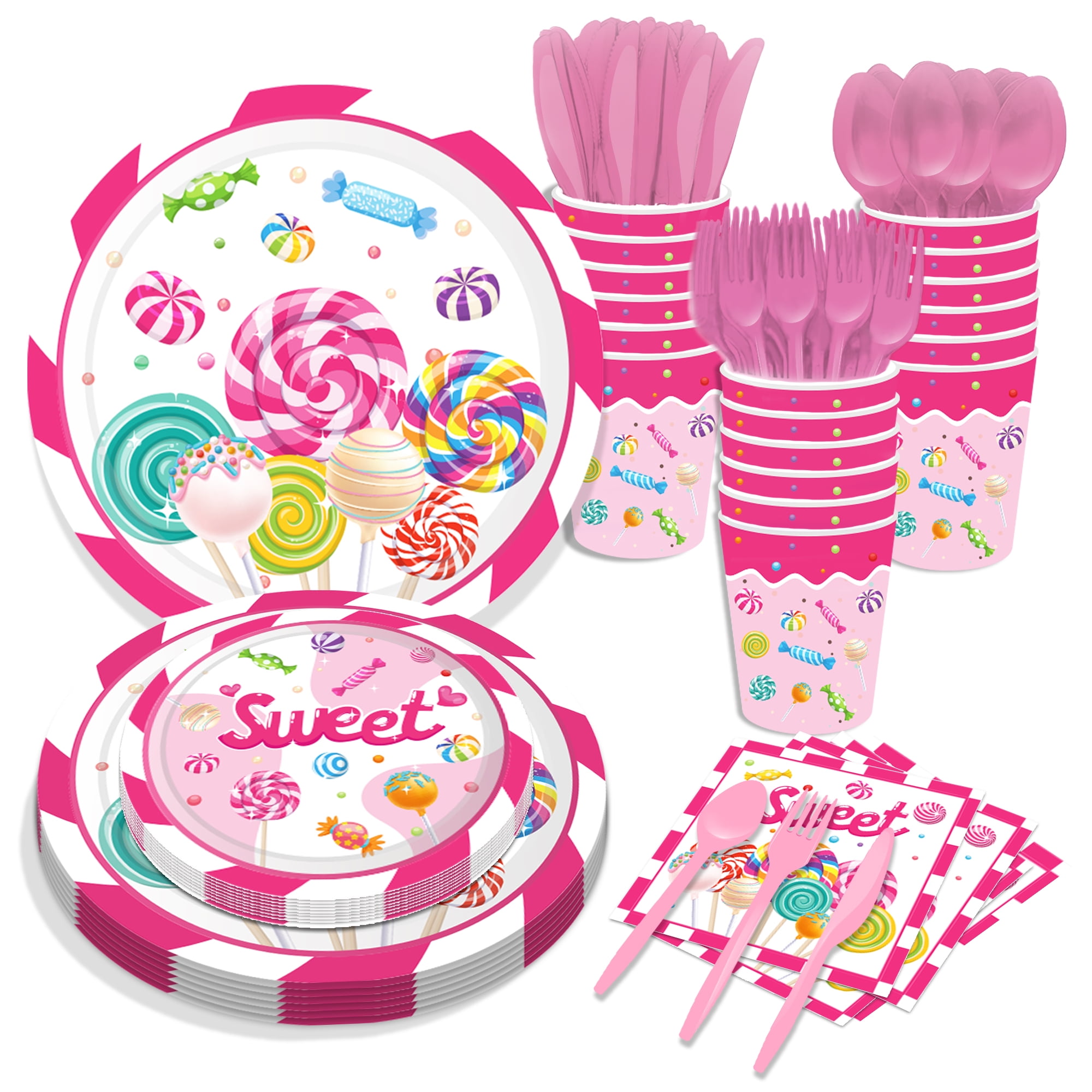 CC HOME Lollipop Party Supplies Pack Candyland Party Decorations Sweet ...