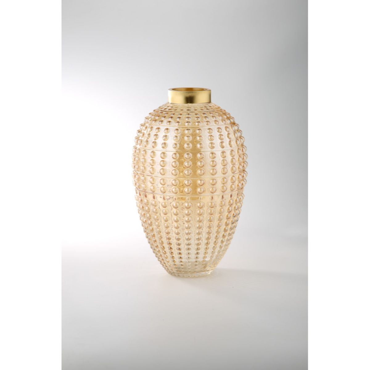 CC Home Furnishings 14" Amber and Gold Contemporary Glass Bubbled Urn ...