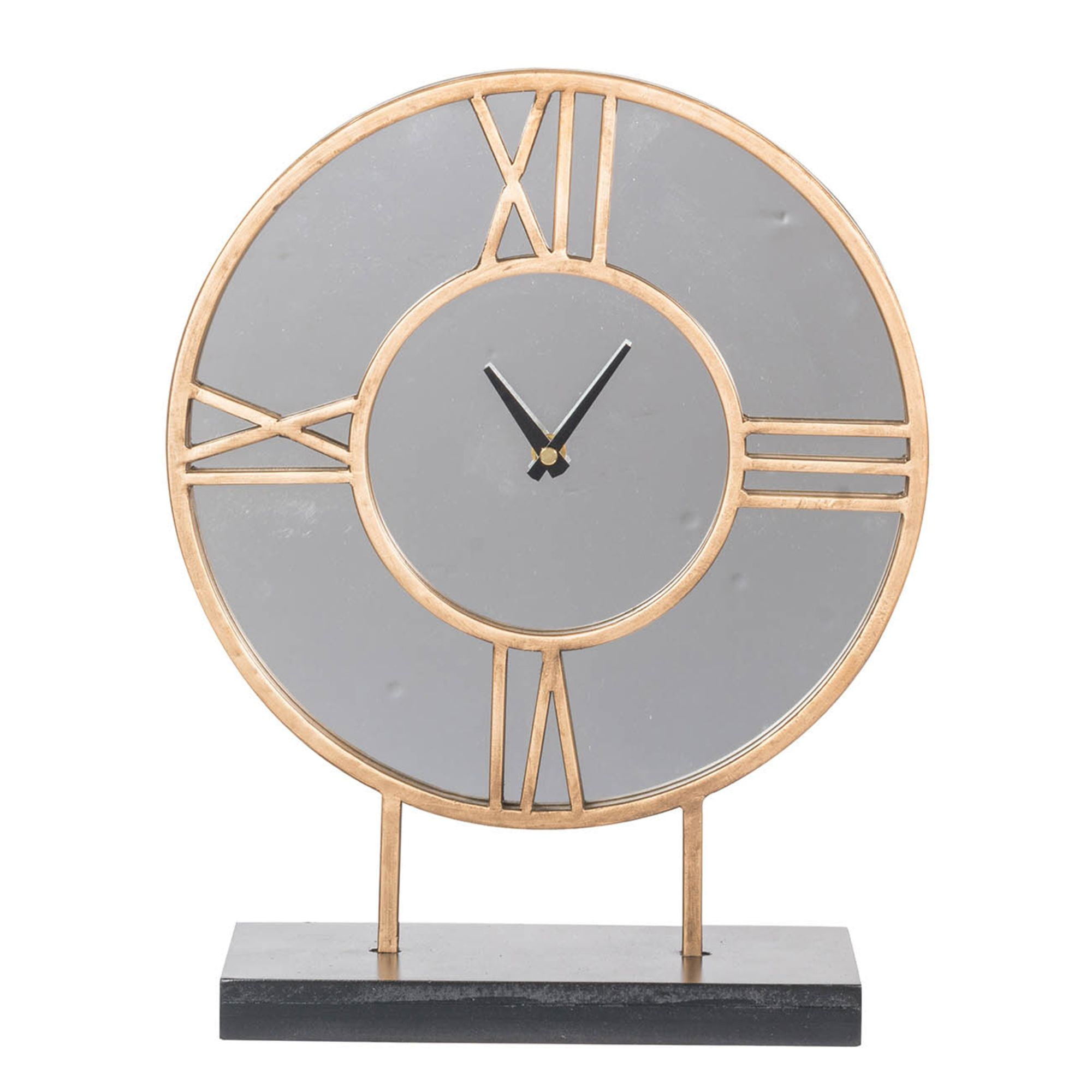 CC Home Furnishings 15" Gold and Clear Contemporary Table Clock with ...