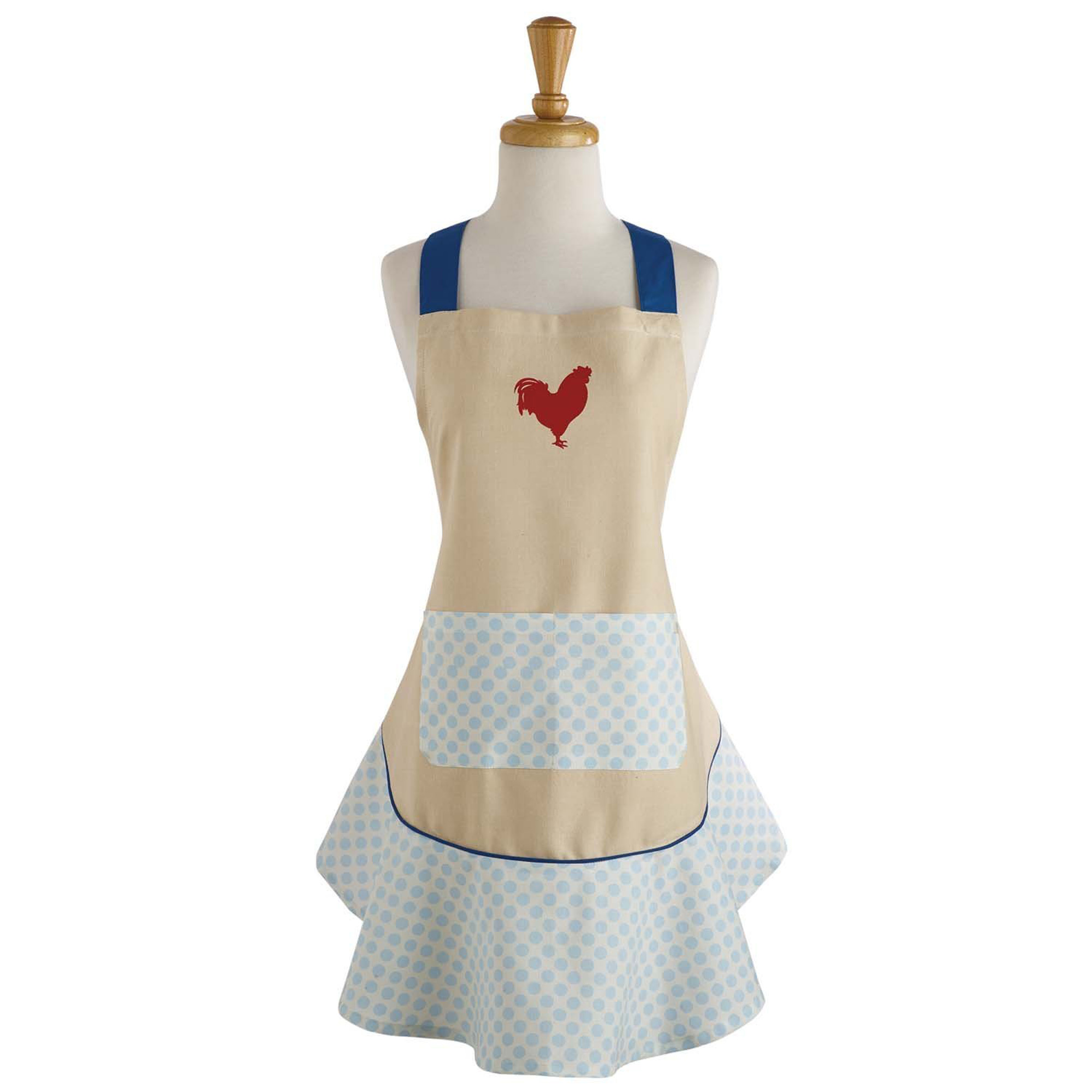 CC Home Furnishings Red Rooster Ruffled Cotton Chef Apron - 28.5 ...