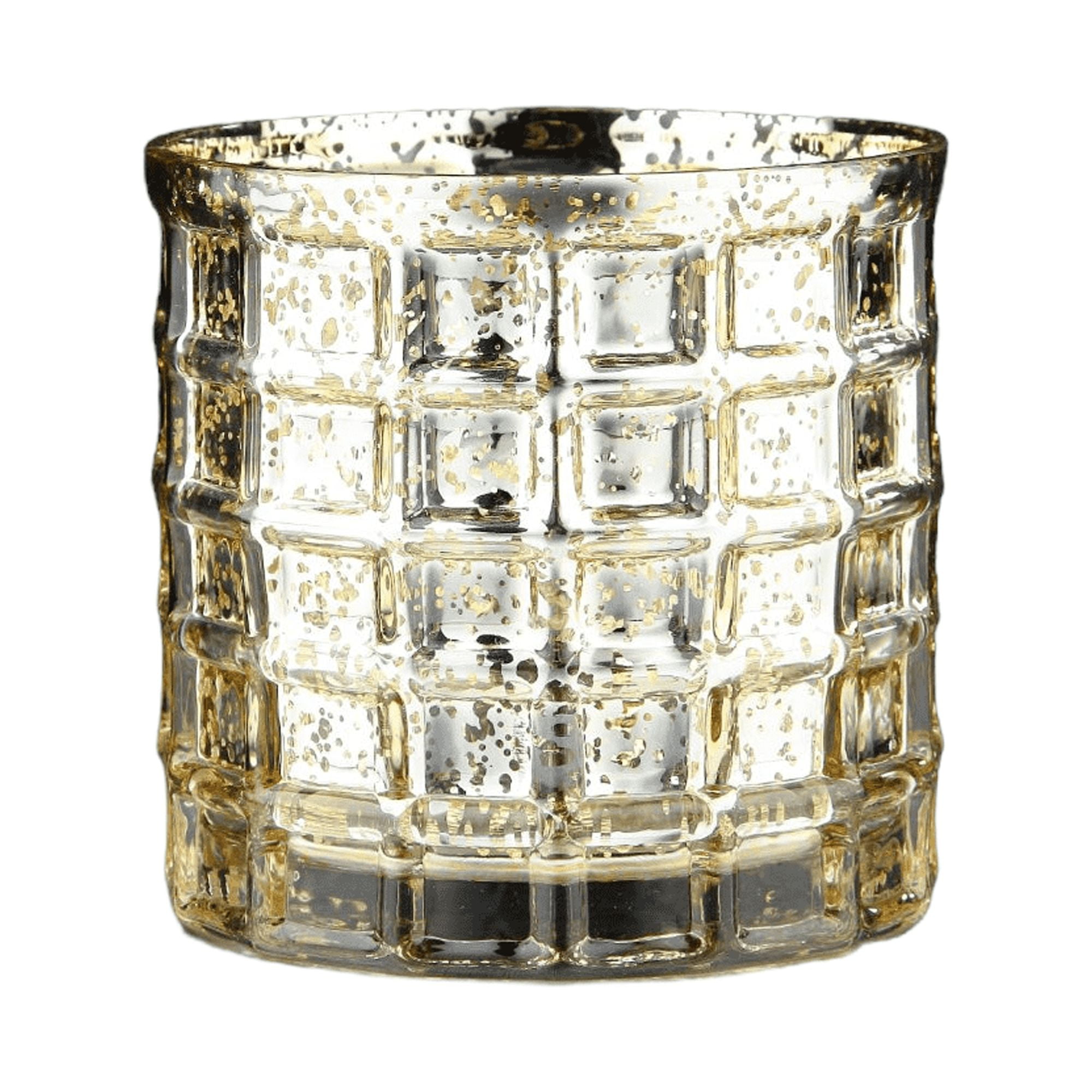 CC Home Furnishings 5" Metallic Silver and Gold Hand Blown Glass Block ...