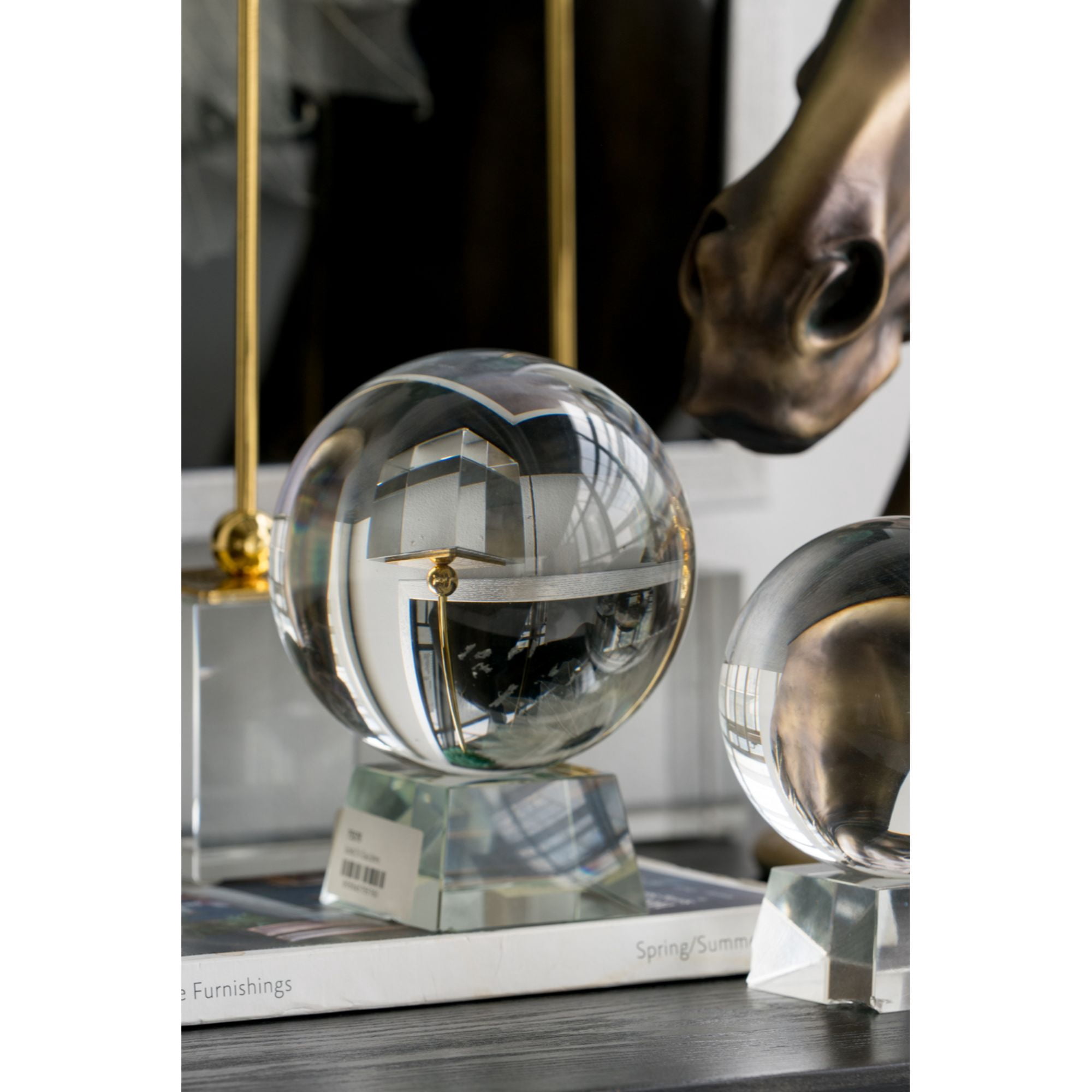 CC Home Furnishings Large Glass Sphere Decoration with Stand - 6 ...