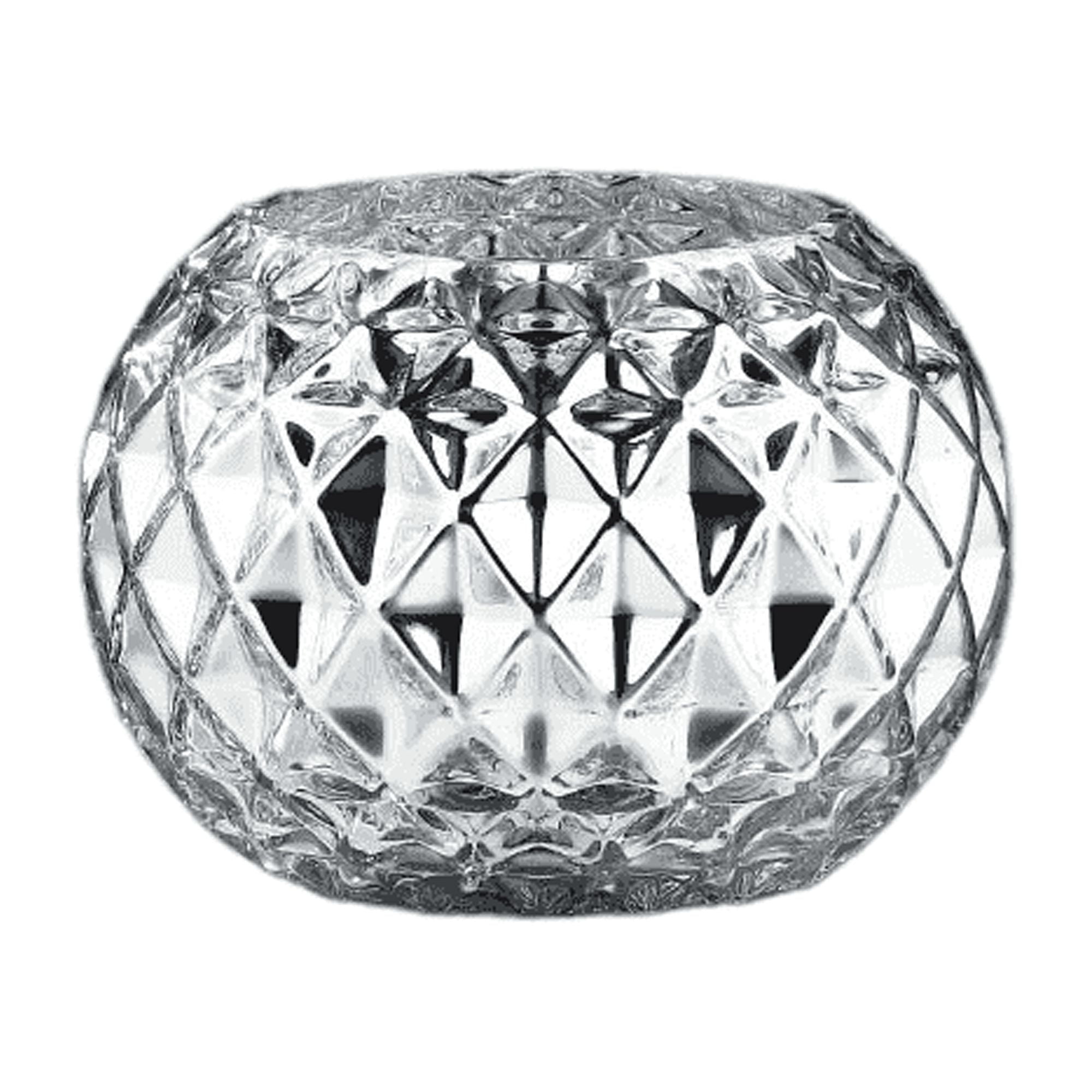 CC Home Furnishings 6” Metallic Silver Diamond Pattern Glass Vase ...