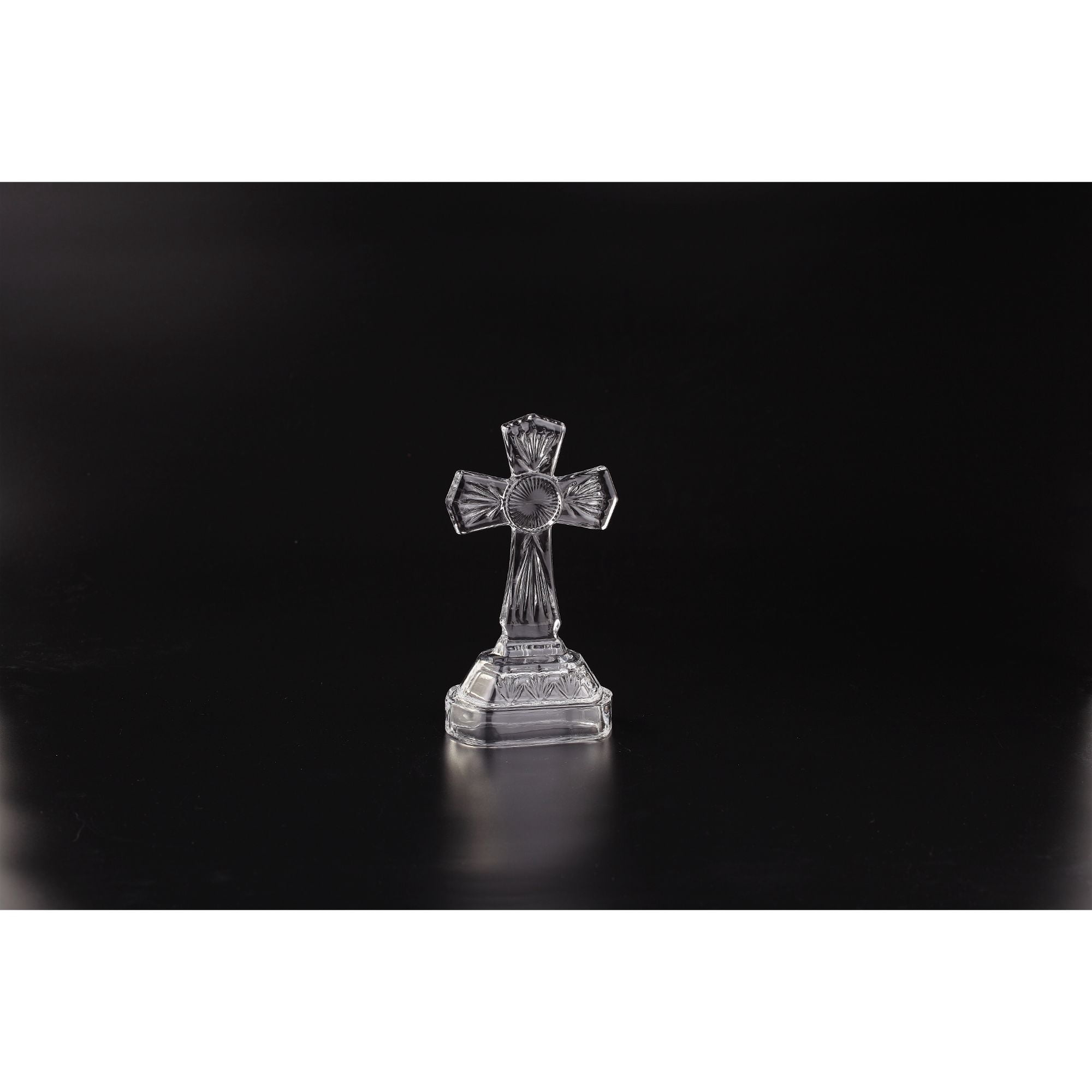 7" Crystal Clear Hand Blown Glass Cross Tabletop Decoration - Walmart.com