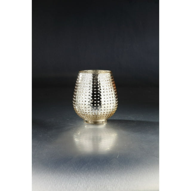 CC Home Furnishings 8” Metallic Gold Textured Bumpy Glass Vase ...