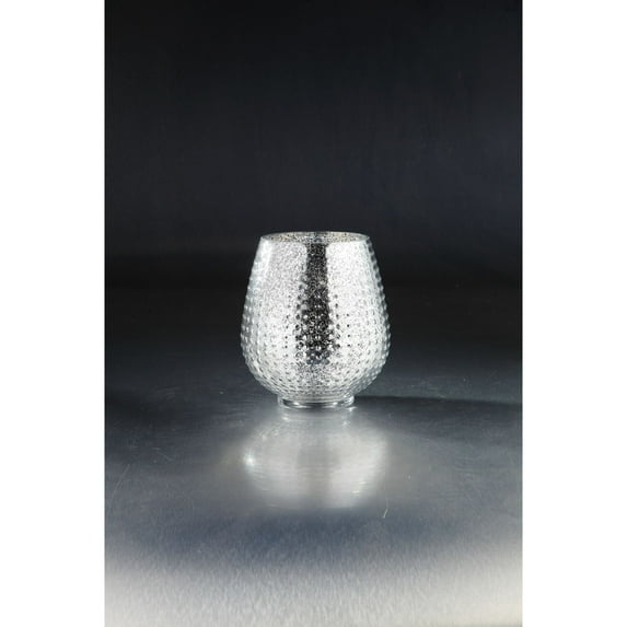 CC Home Furnishings 8” Silver Metallic Textured Bumpy Glass Vase ...