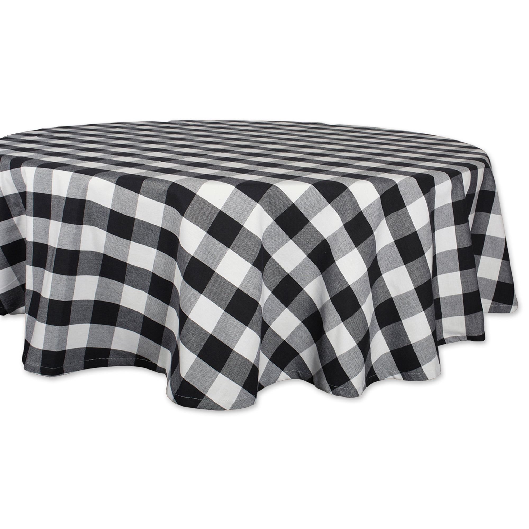 Contemporary Home Living Buffalo Checkered Round Tablecloth - 70 ...