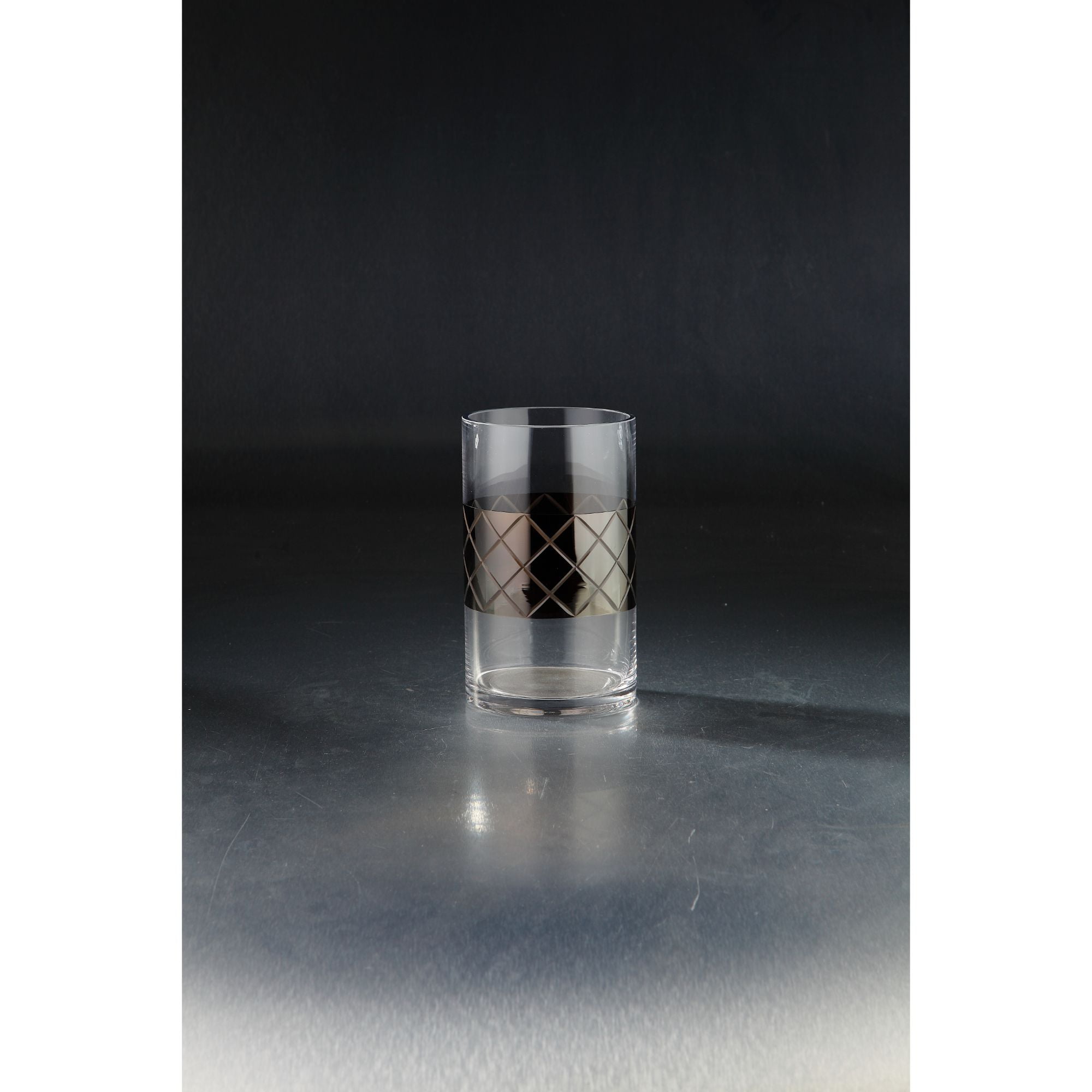 CC Home Furnishings Cylindrical Hand-Blown Glass Vase - 8" - Brown and ...