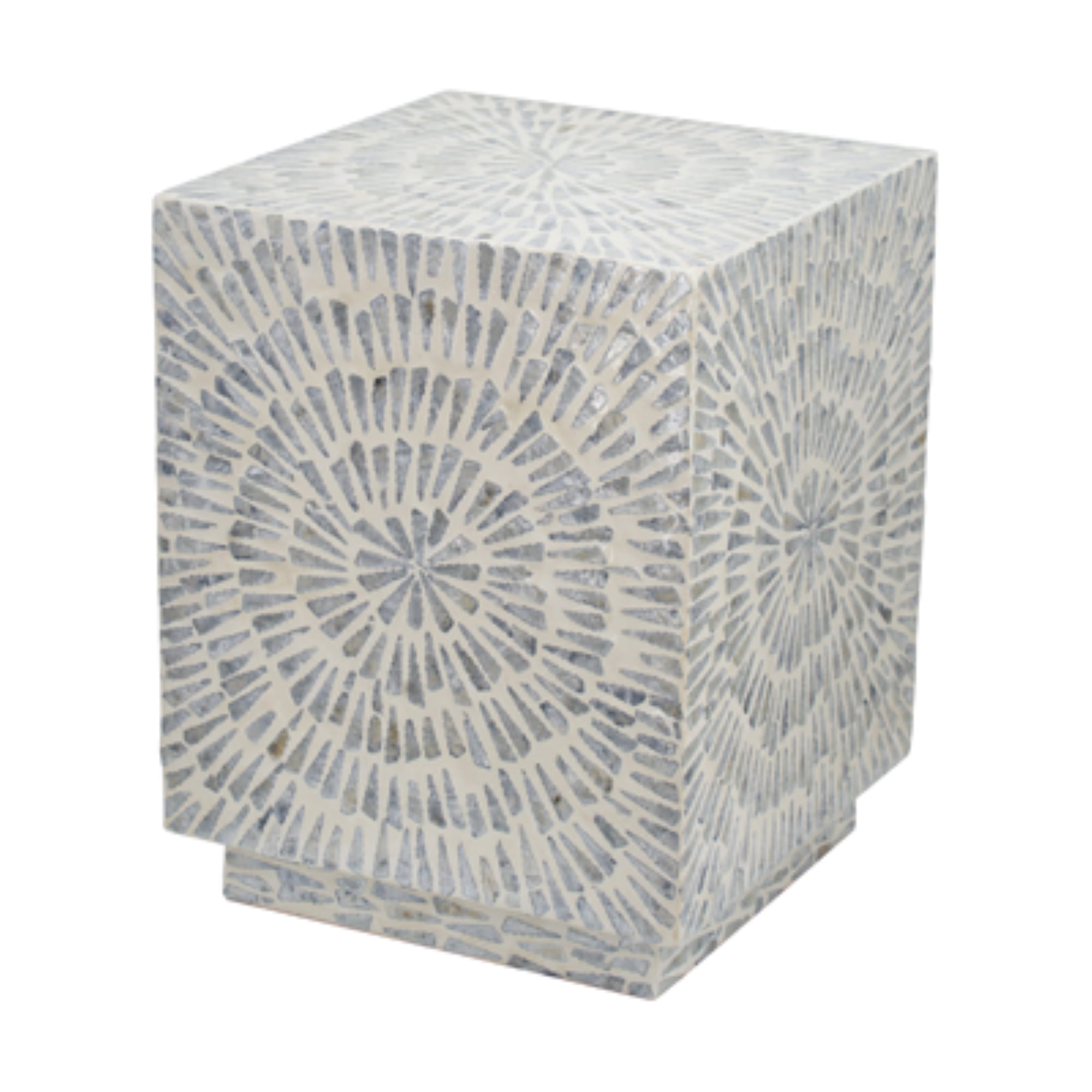 CC Home Furnishings Square Starburst Capiz Inlay Accent Stool - 17.75 ...