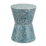 CC Home Furnishings Tapered Round Capiz Shell Inlay Accent Stool - 19. ...