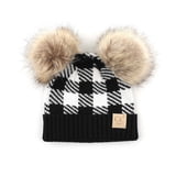 CC Kids Buffalo Plaid Double Pom Beanie - Soft, Warm Hats for Babies ...