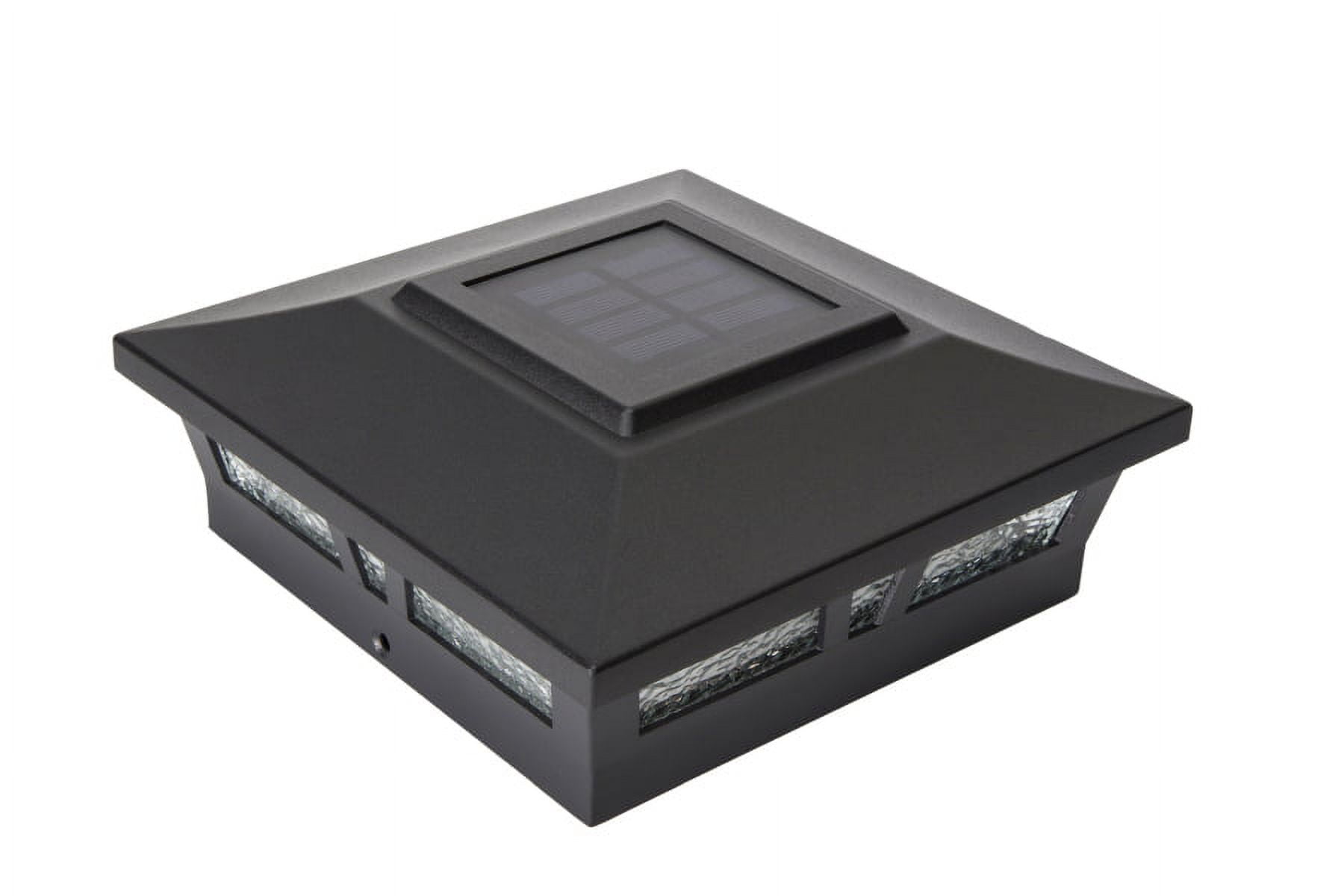 CC Outdoor Living Set of 2 Black Oxford Solar Powered Post Cap for 6x6 ...