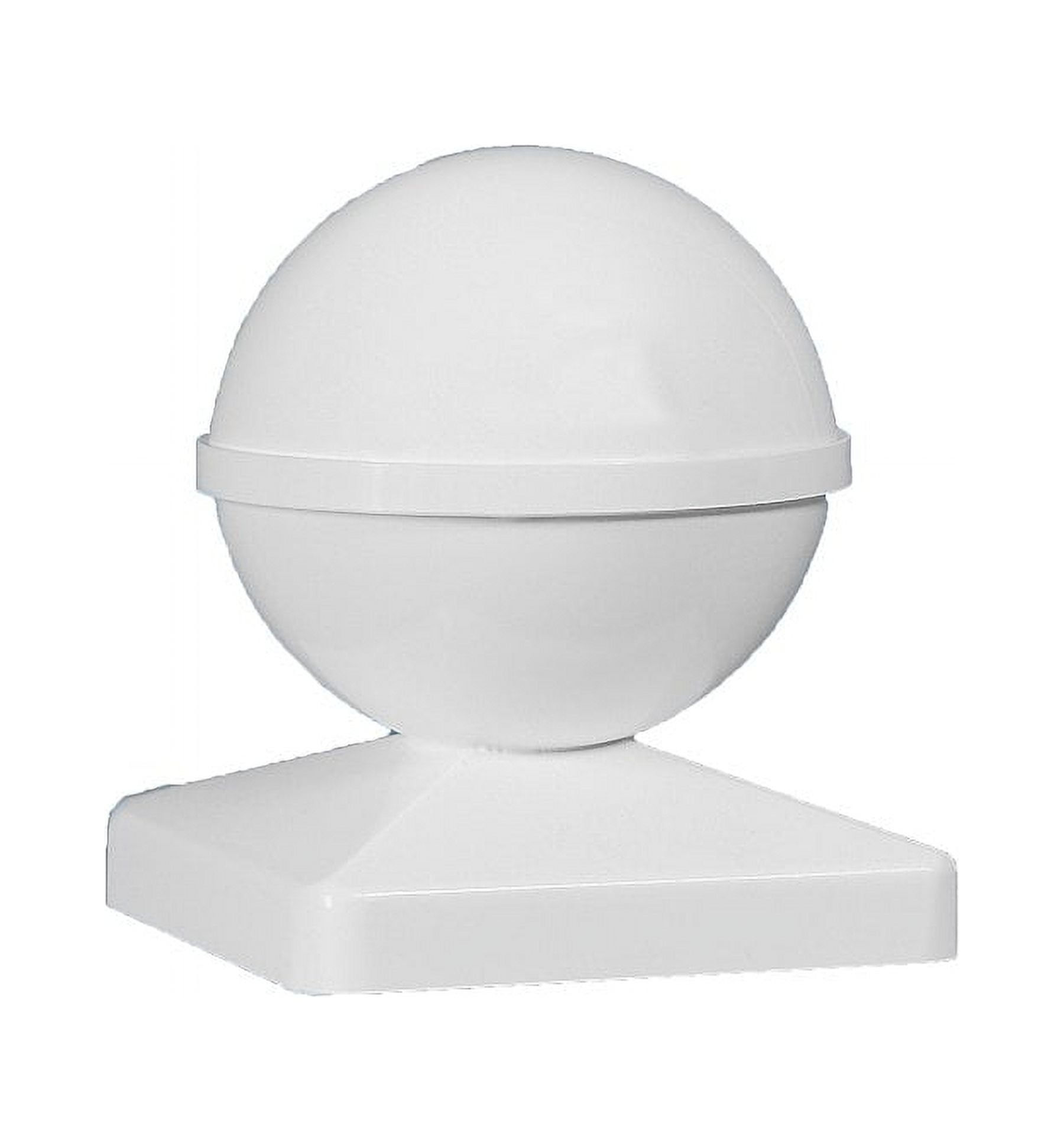 Set of 2 Crisp White Round Ball Post Caps for 5x5 Fence Post - Walmart.com