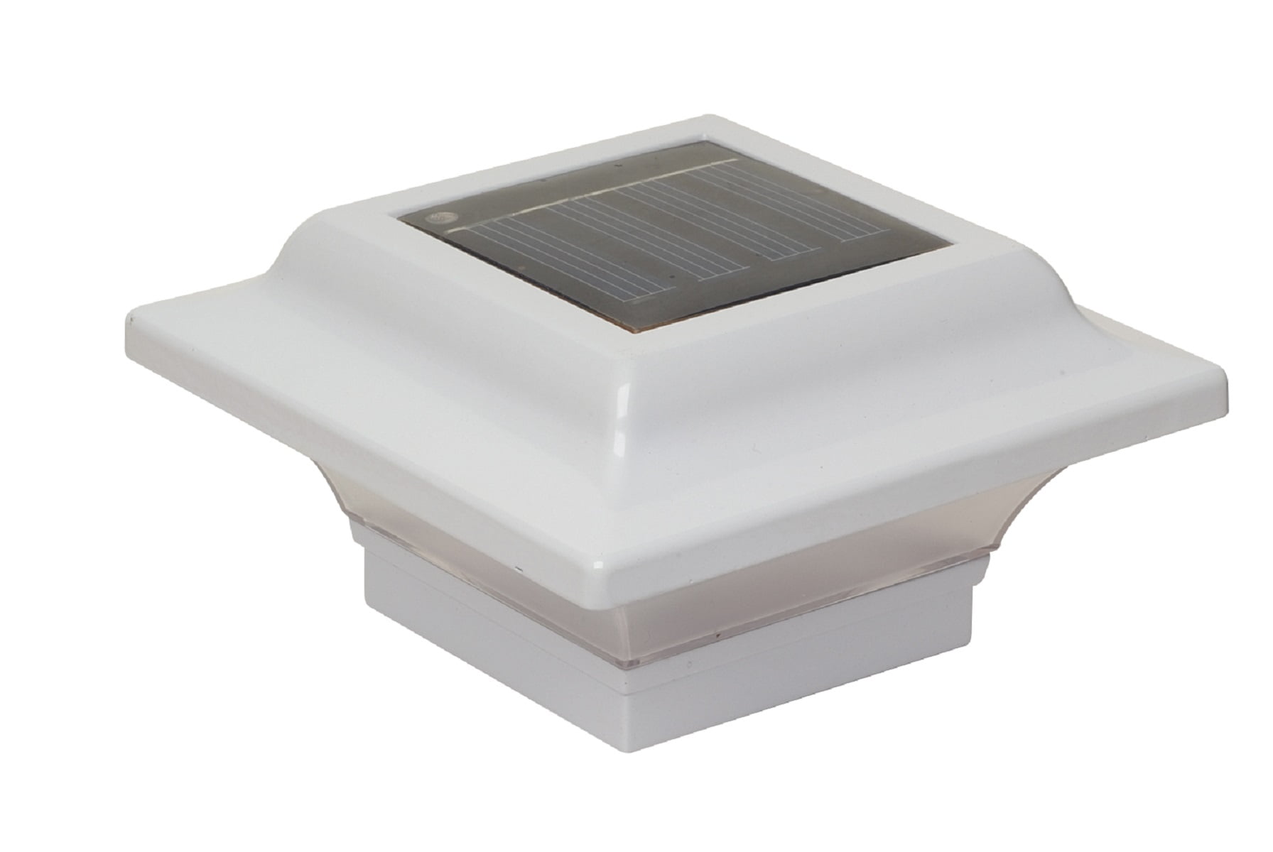 CC Outdoor Living Set of 2 White Imperial Solar Powered Post Caps for 2 ...