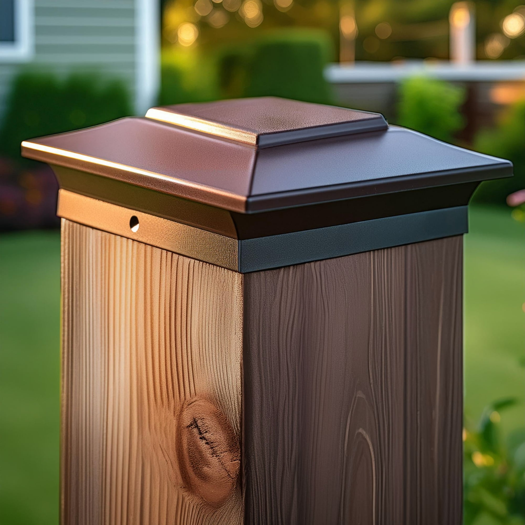 CC Outdoor Living Squared Aluminum Outdoor Post Cap - 8" - Bronze ...