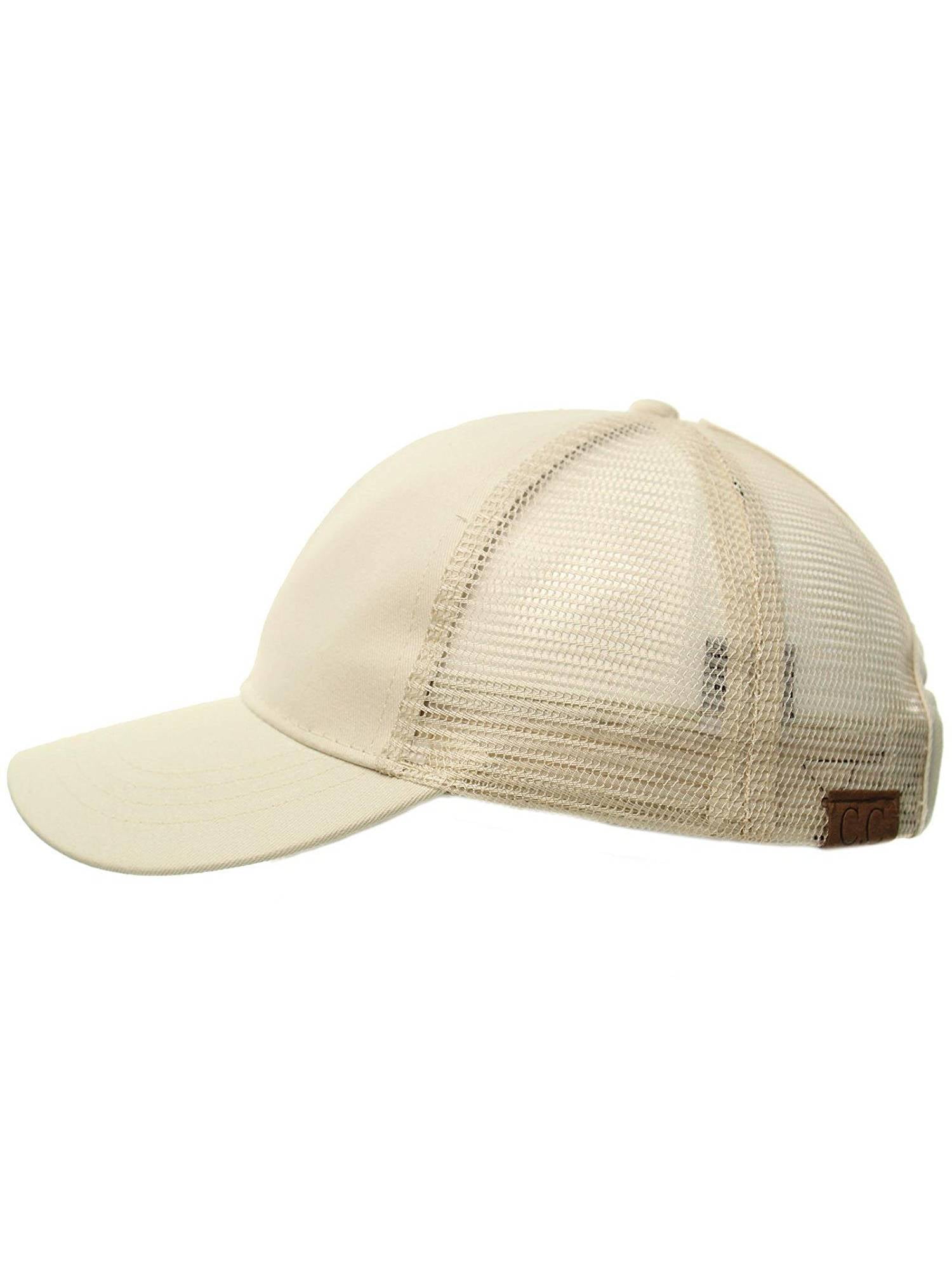 CC Pony Tail Outlet Mesh Adjustable Hat, Beige - Walmart.com
