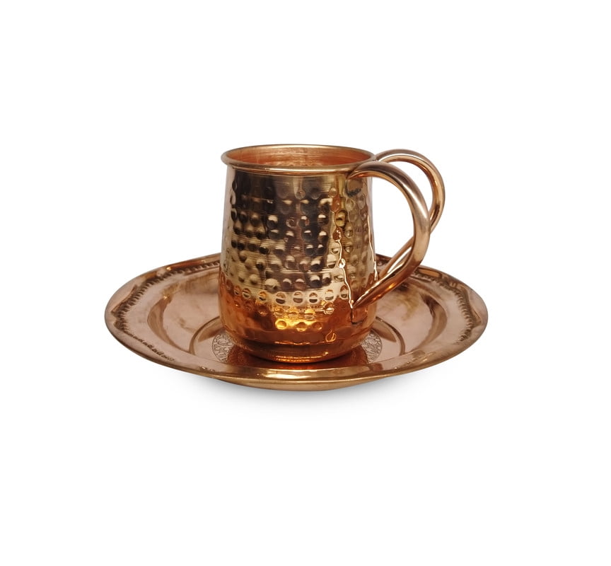 CC Pure Copper Netilat Yadayim Cup with Plate | Negel Vasser Hammered ...