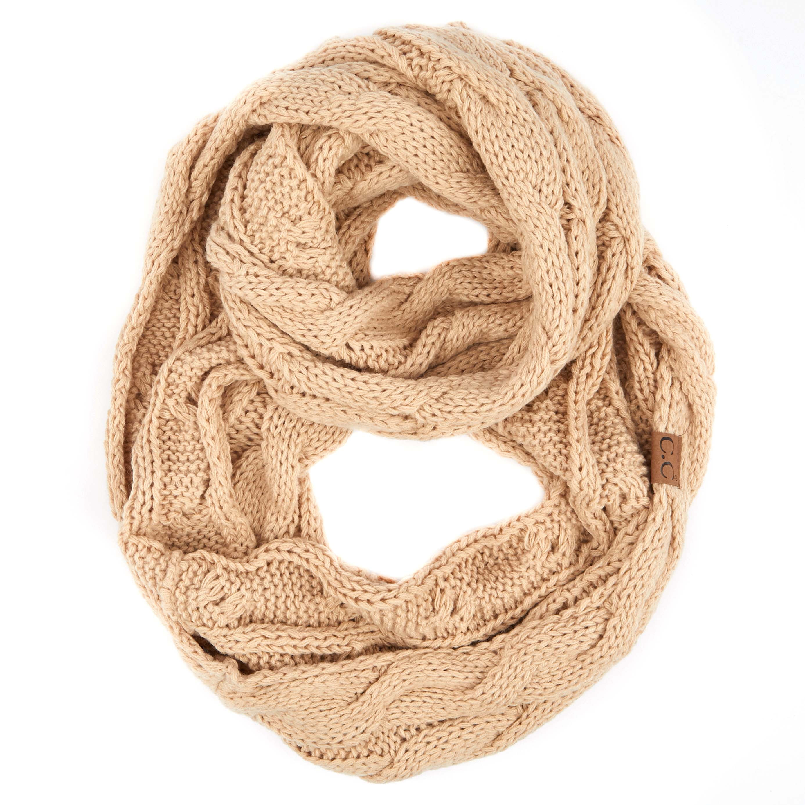 CC Scarf Infinty Crochet Crafted, Fits Adult and Kids, Beige - Walmart.com