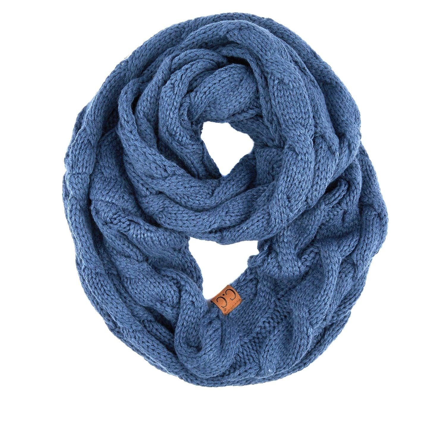 CC Scarf Infinty Crochet Crafted, Fits Adult and Kids, Dark Denim ...