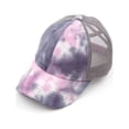 CC Tie-Dye Criss-Cross Elastic Back Women's Ponytail Baseball Cap Hat ...