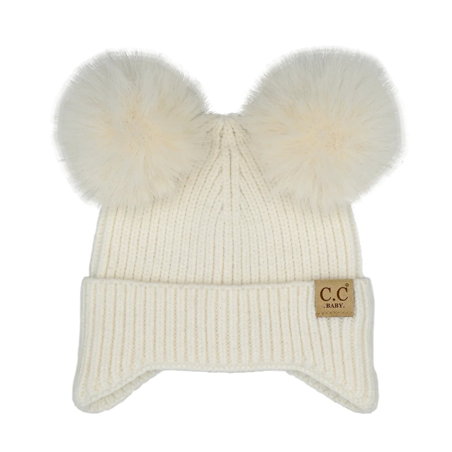 CC Toasty and Warm Ear Flap Double Pom Baby Beanie - Walmart.com
