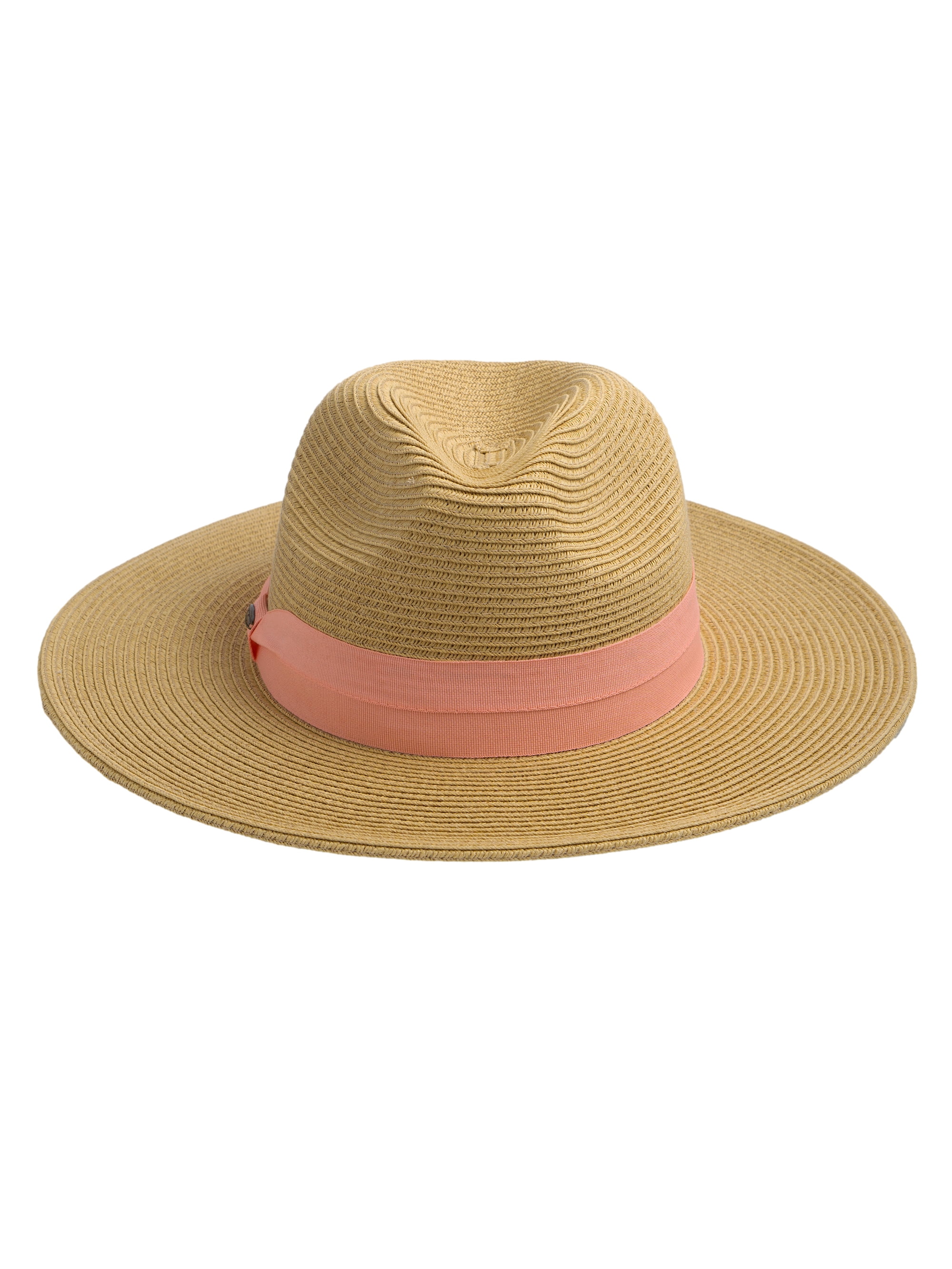 CC Women's Braided Brim Hat with Ribbon, Natural Coral - Walmart.com