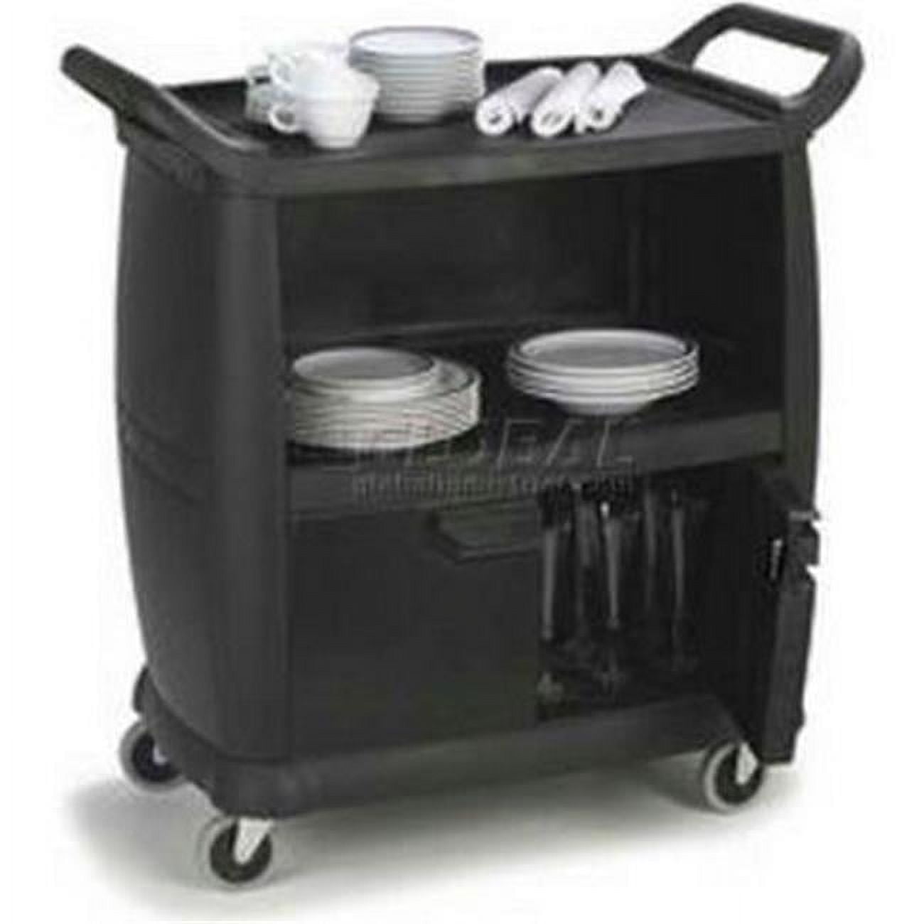 CC2036P03 - Small Bussing Cart with Panels, Black - 18 x 36 in ...