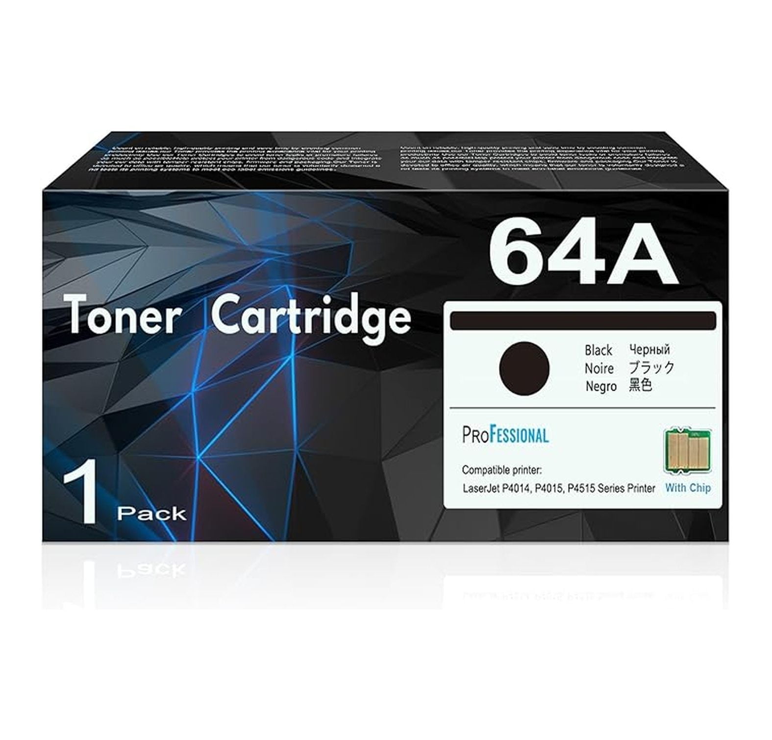 CC364A 64A Black Toner Cartridge with Chip 1-Pack, 64A Toner Cartridge ...